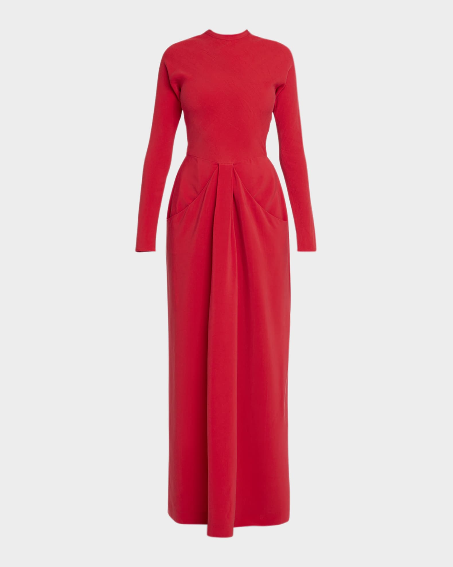 THE ROW Anselm Long-Sleeve Draped Pocket Gown | Neiman Marcus