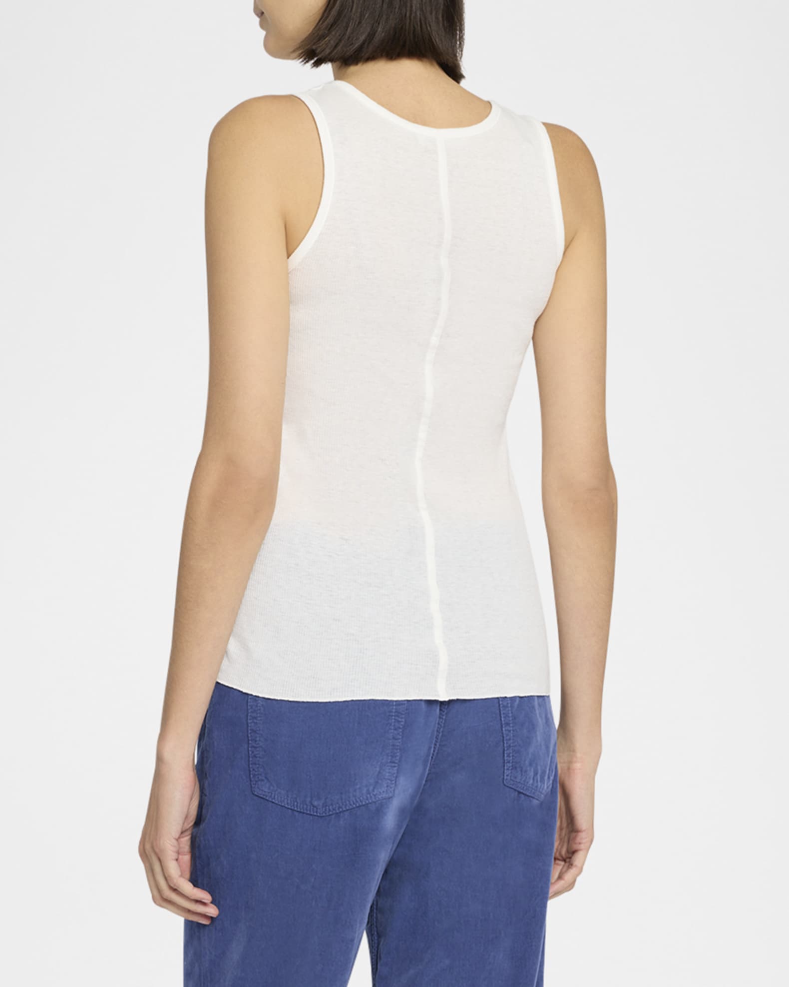 THE ROW Mansel Rib Henley Tank Top | Neiman Marcus