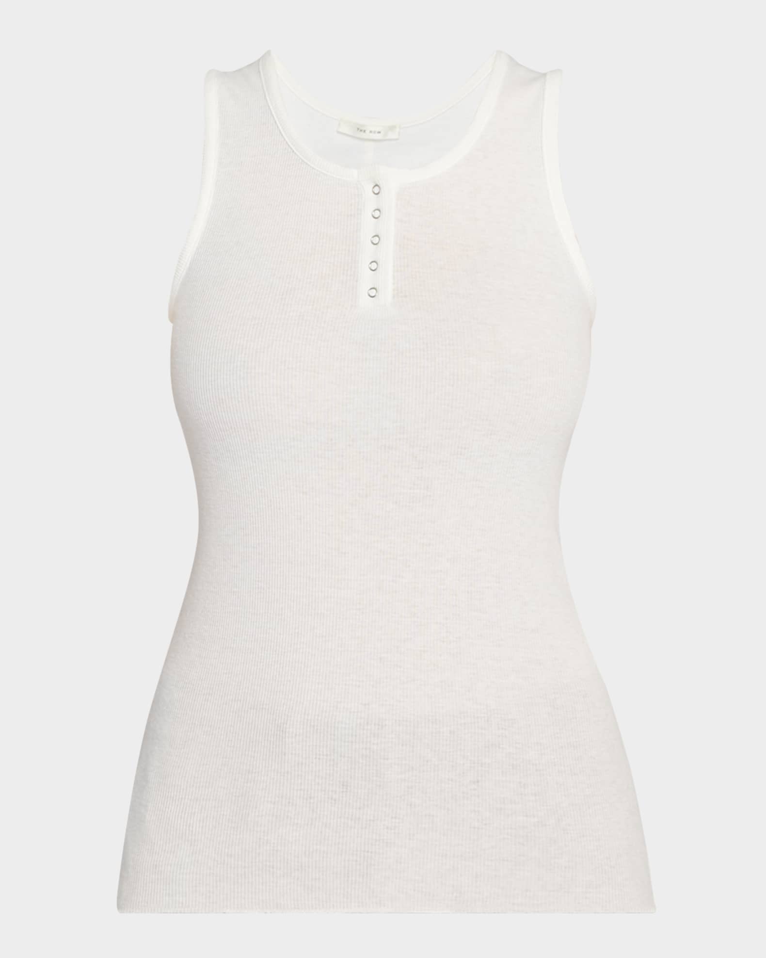 THE ROW Mansel Rib Henley Tank Top | Neiman Marcus
