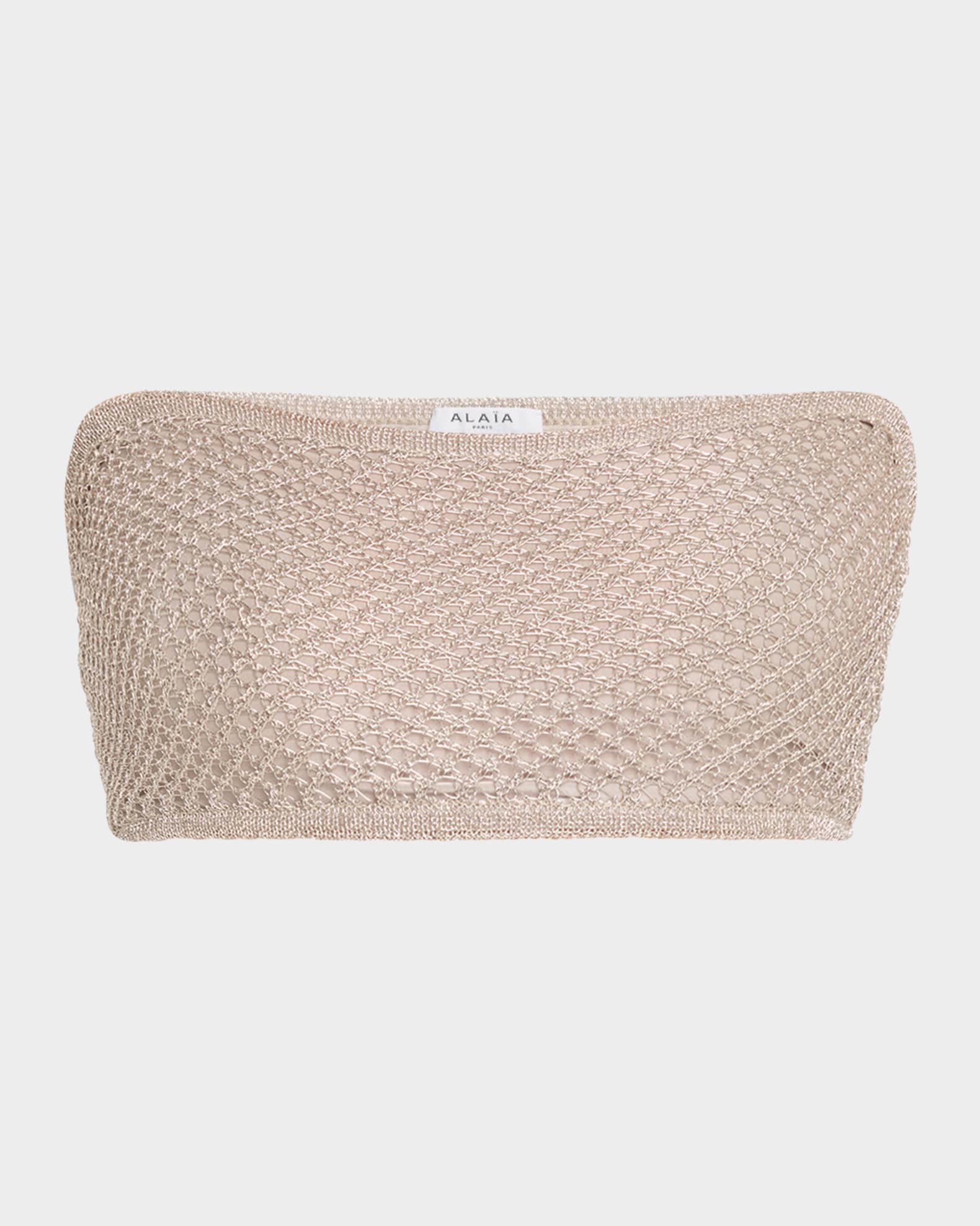 ALAIA Metallic Mesh Bra Top | Neiman Marcus