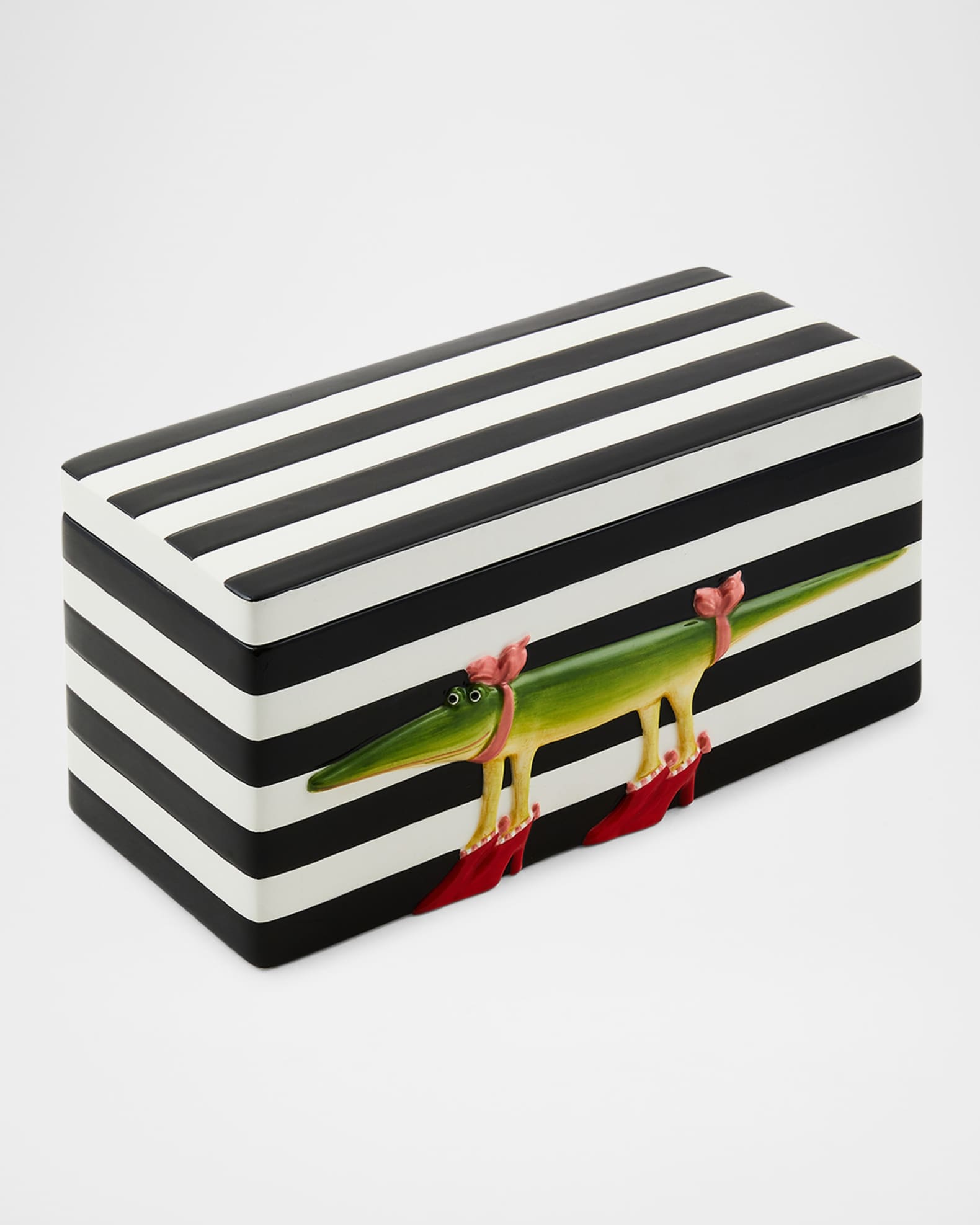 MacKenzie-Childs Patience Brewster Gloria Alligator Lidded Box | Neiman ...