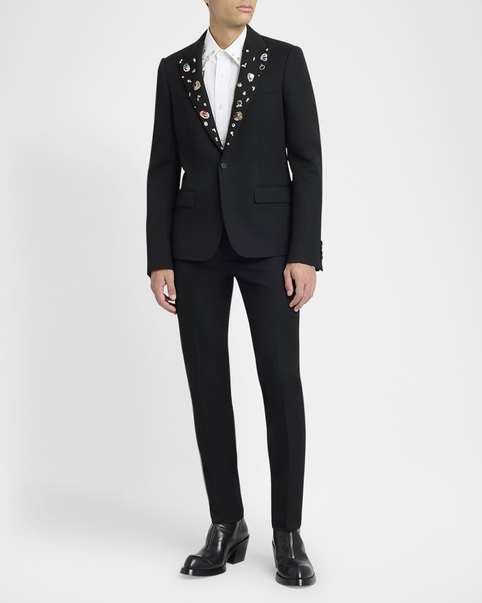 McQueen Men's Crystal Barathea Wool Reverse Jacket | Neiman Marcus
