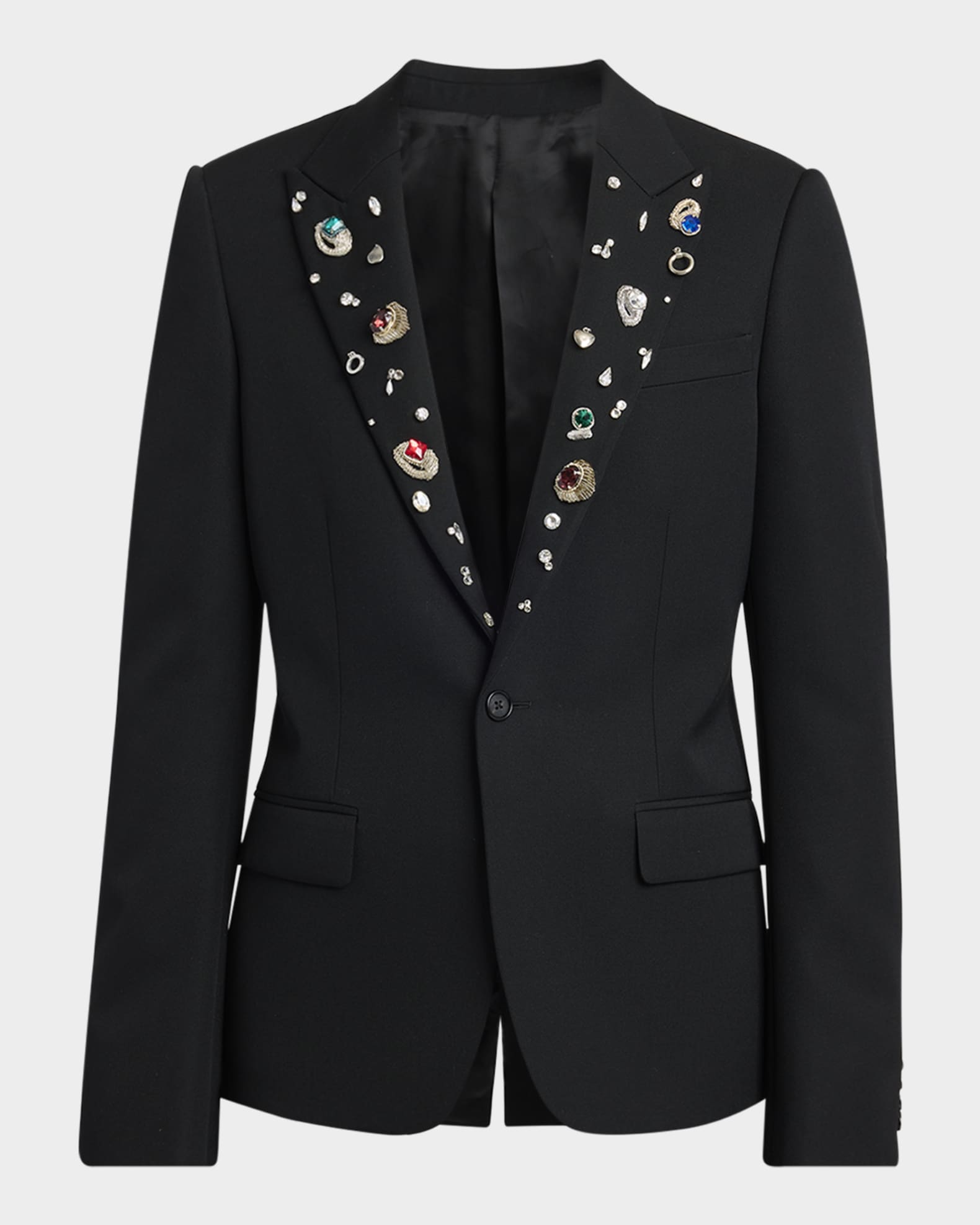 McQueen Men's Crystal Barathea Wool Reverse Jacket | Neiman Marcus
