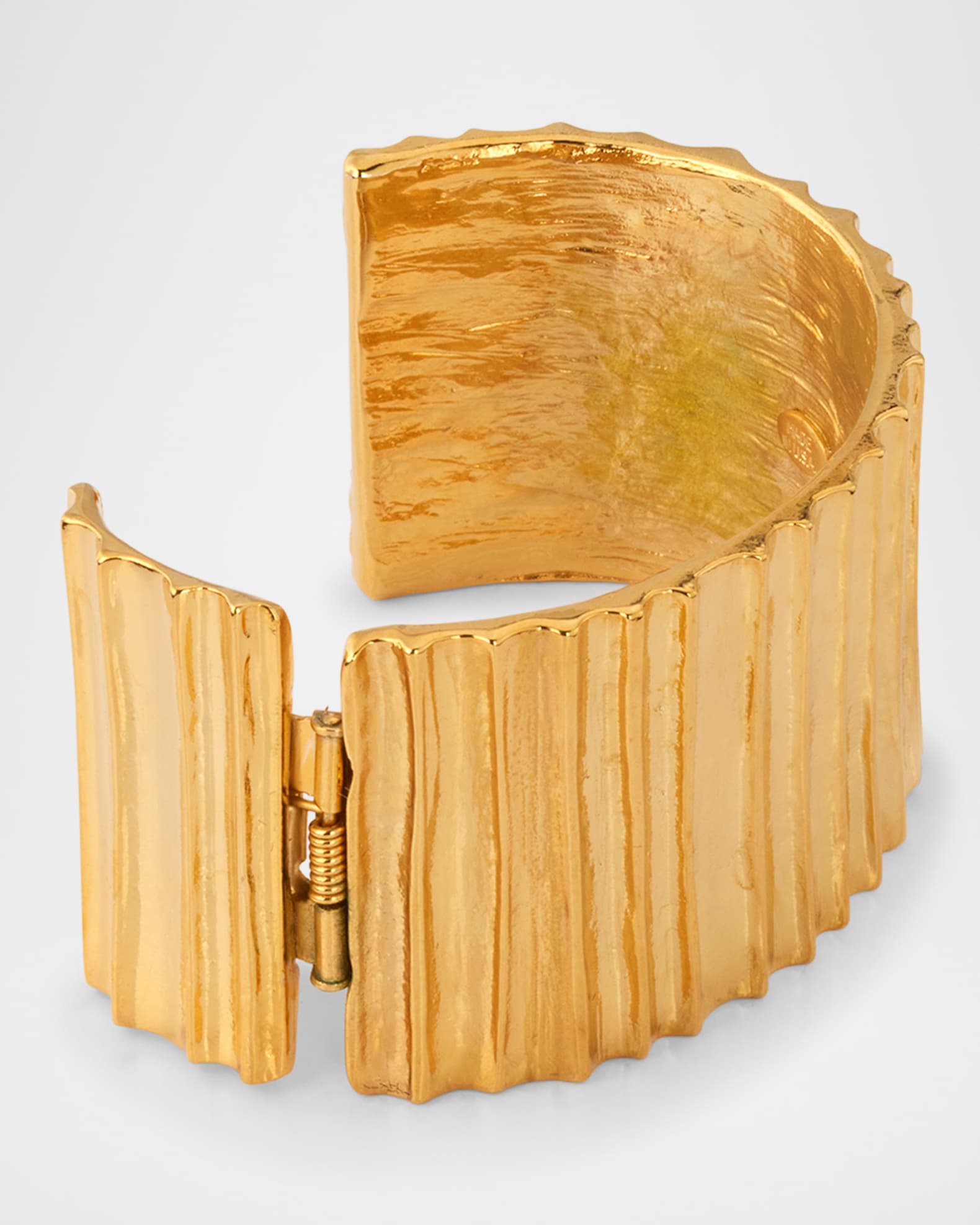 Kenneth Jay Lane Wide Ribbed Cuff Bracelet | Neiman Marcus