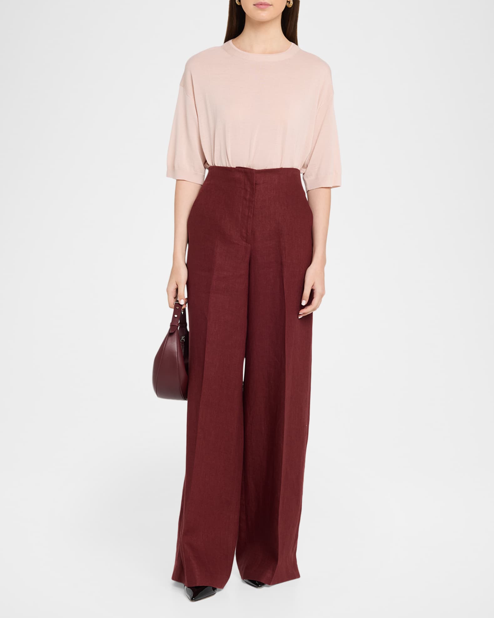 Lafayette 148 New York Thames Wide-Leg Linen Pants | Neiman Marcus