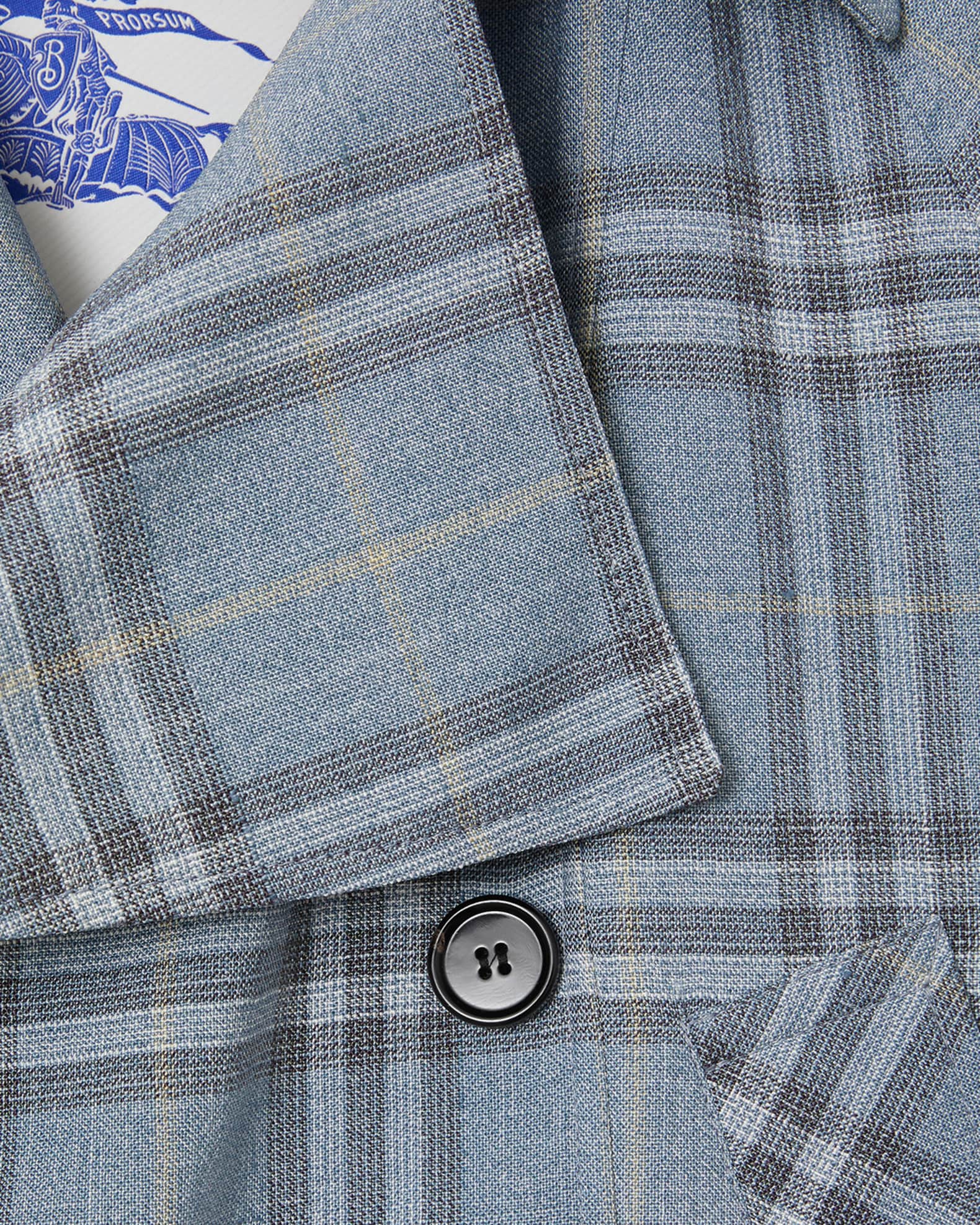 Burberry Check Double-Breasted Short Trench Jacket | Neiman Marcus