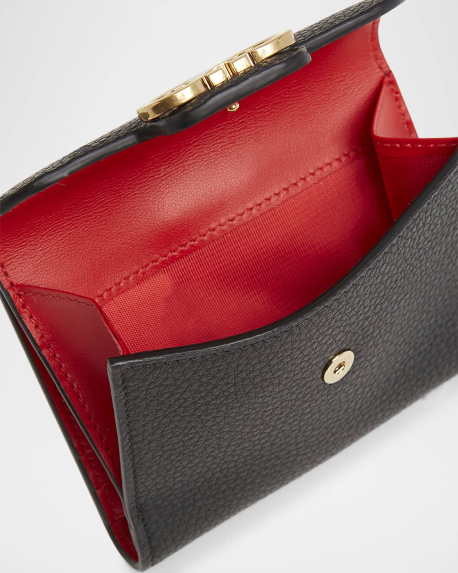 Ferragamo Double Gancio Grainy Leather Wallet | Neiman Marcus