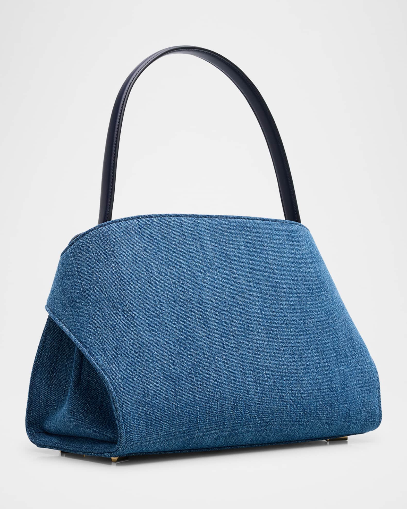 Ferragamo Hug Washed Denim Shoulder Bag | Neiman Marcus