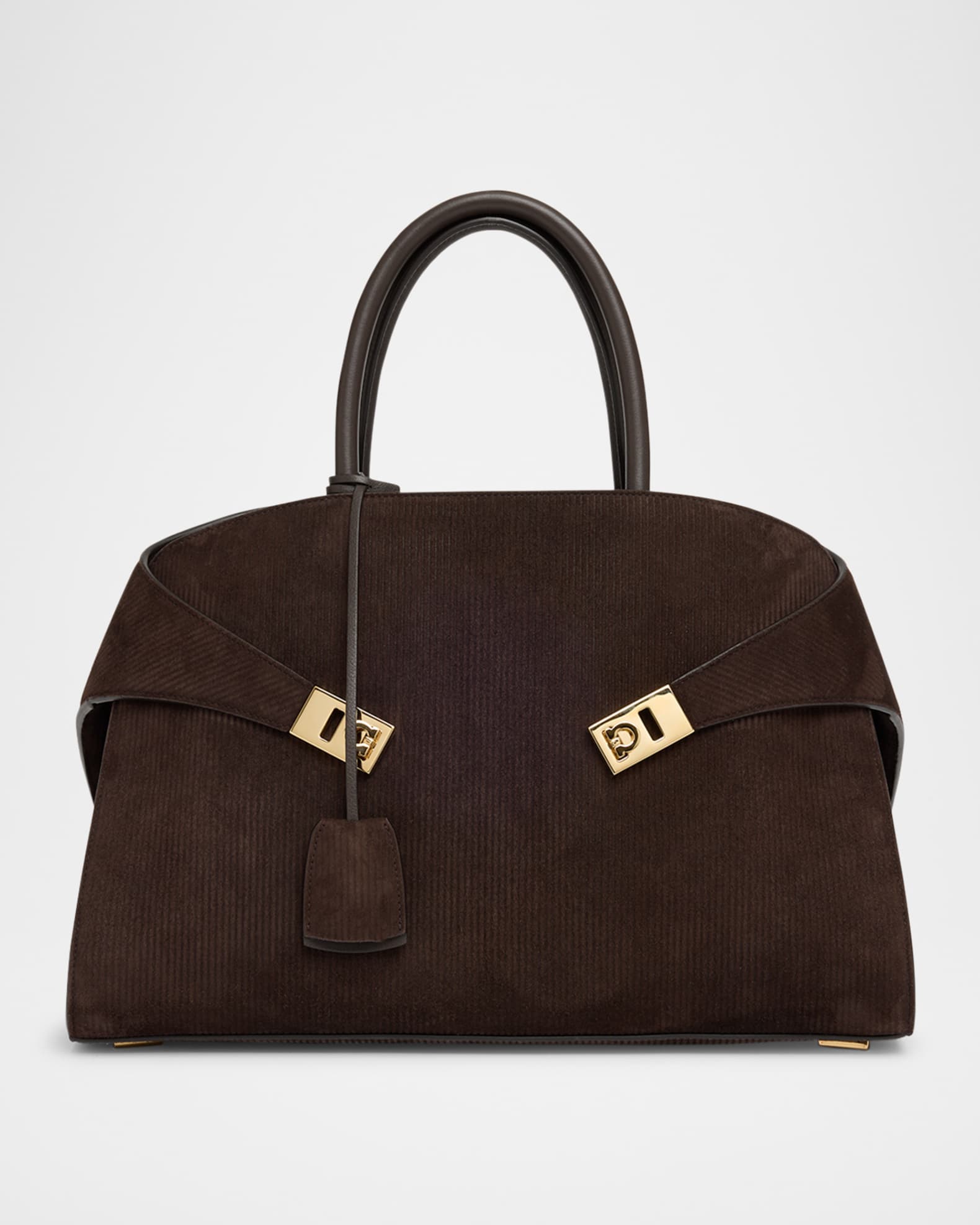 Ferragamo Hug Suede Corduroy Shoulder Bag | Neiman Marcus
