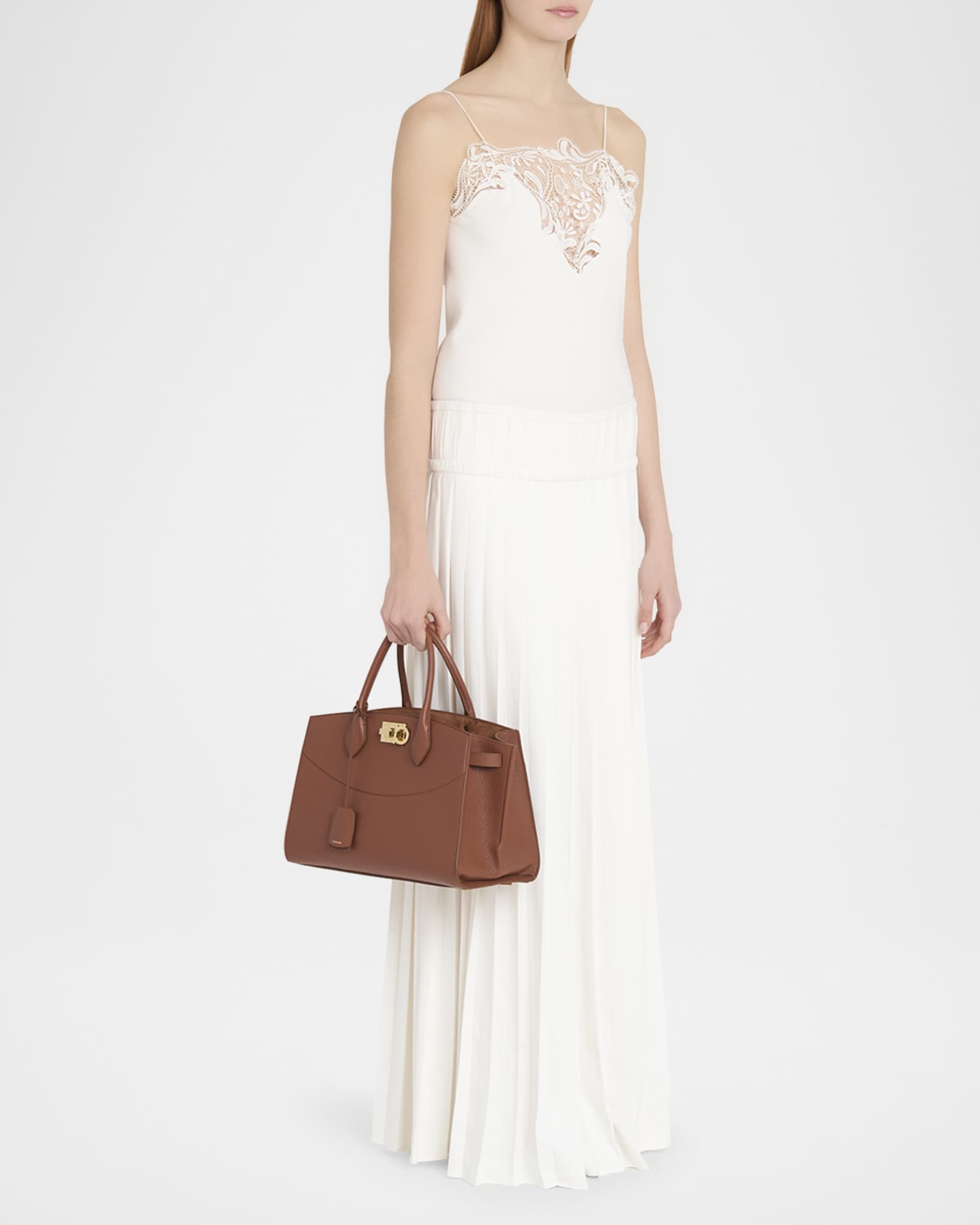 Ferragamo The New Studio Soft Leather Top-Handle Bag | Neiman Marcus