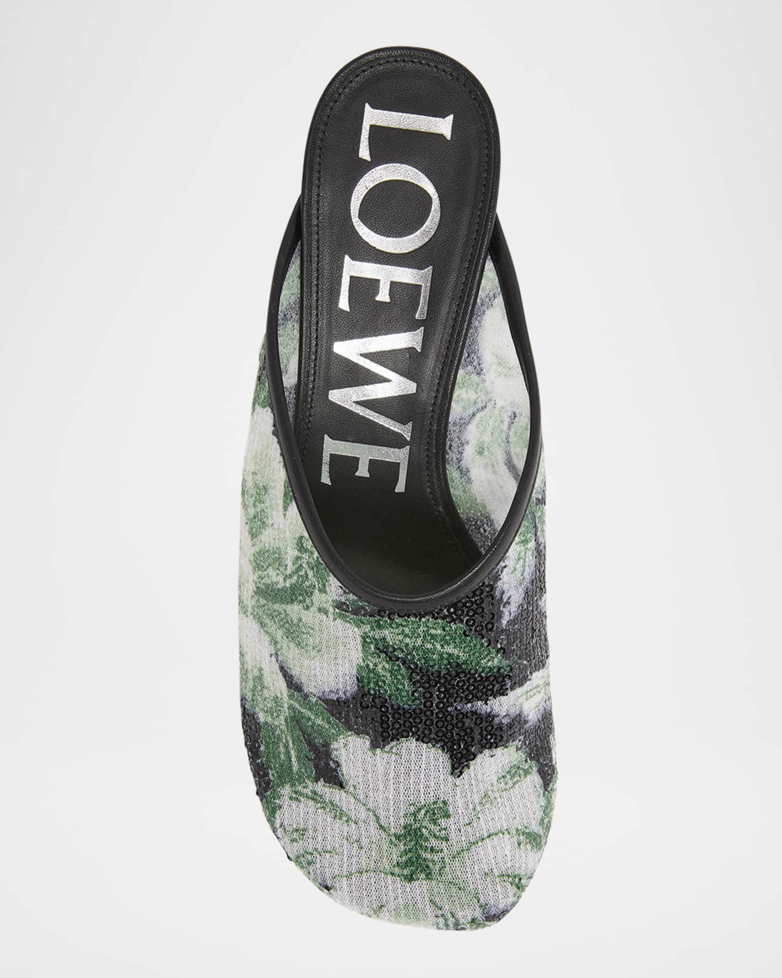 Loewe Toy Floral Sequin Mules | Neiman Marcus