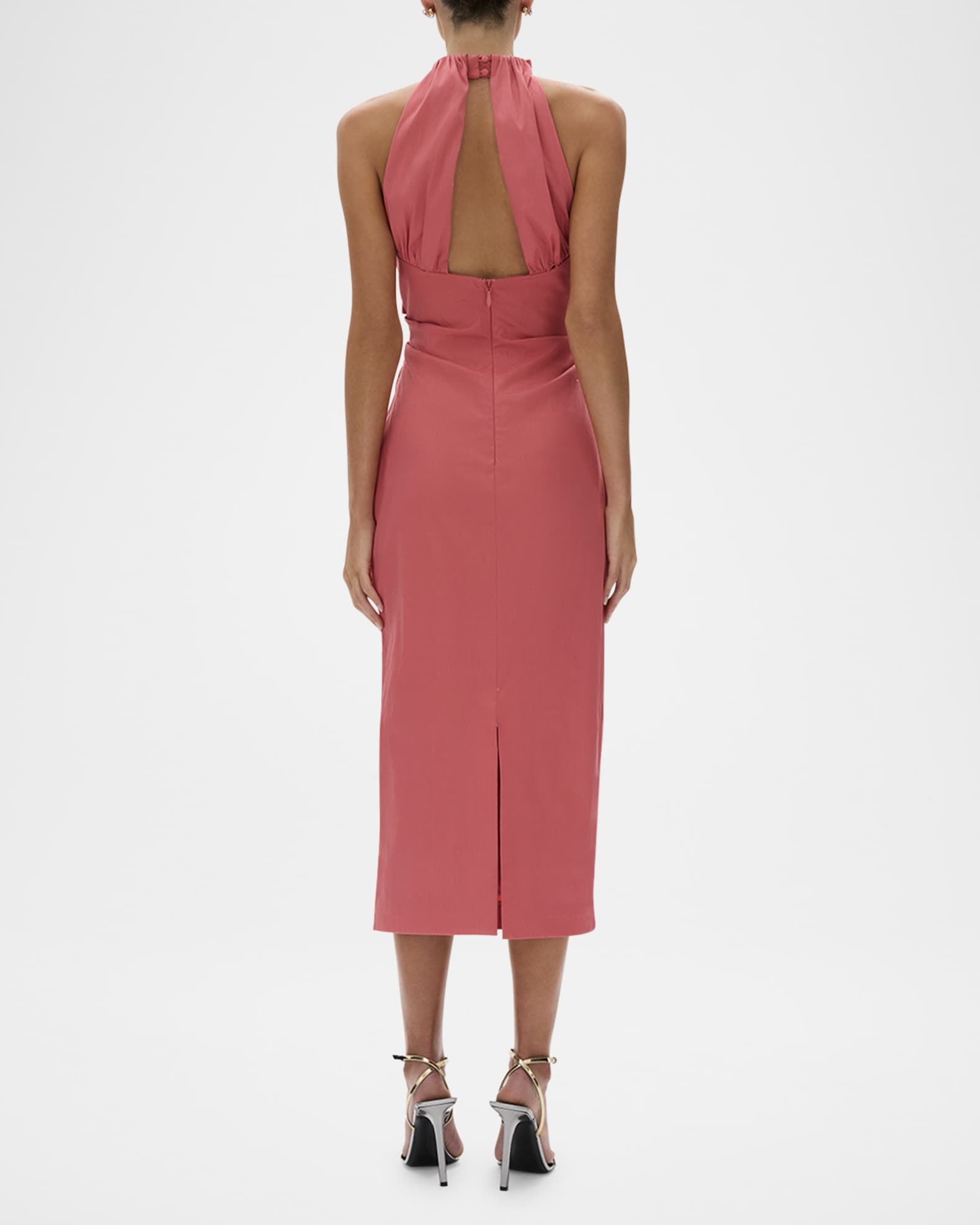 Rachel Gilbert Lottie Bow Halter Midi Dress | Neiman Marcus