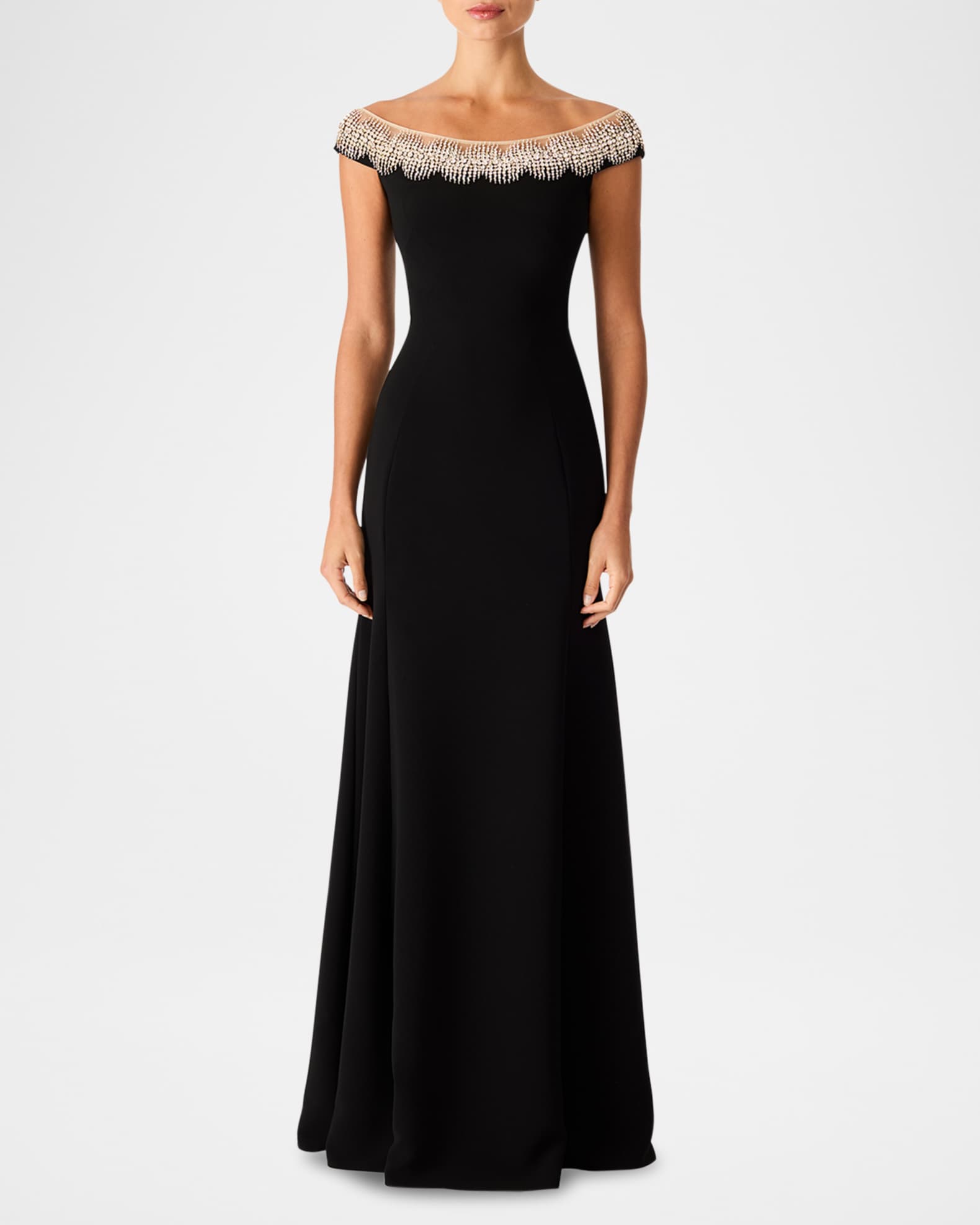 Jenny Packham Azalea Crystal Off-The-Shoulder Gown | Neiman Marcus