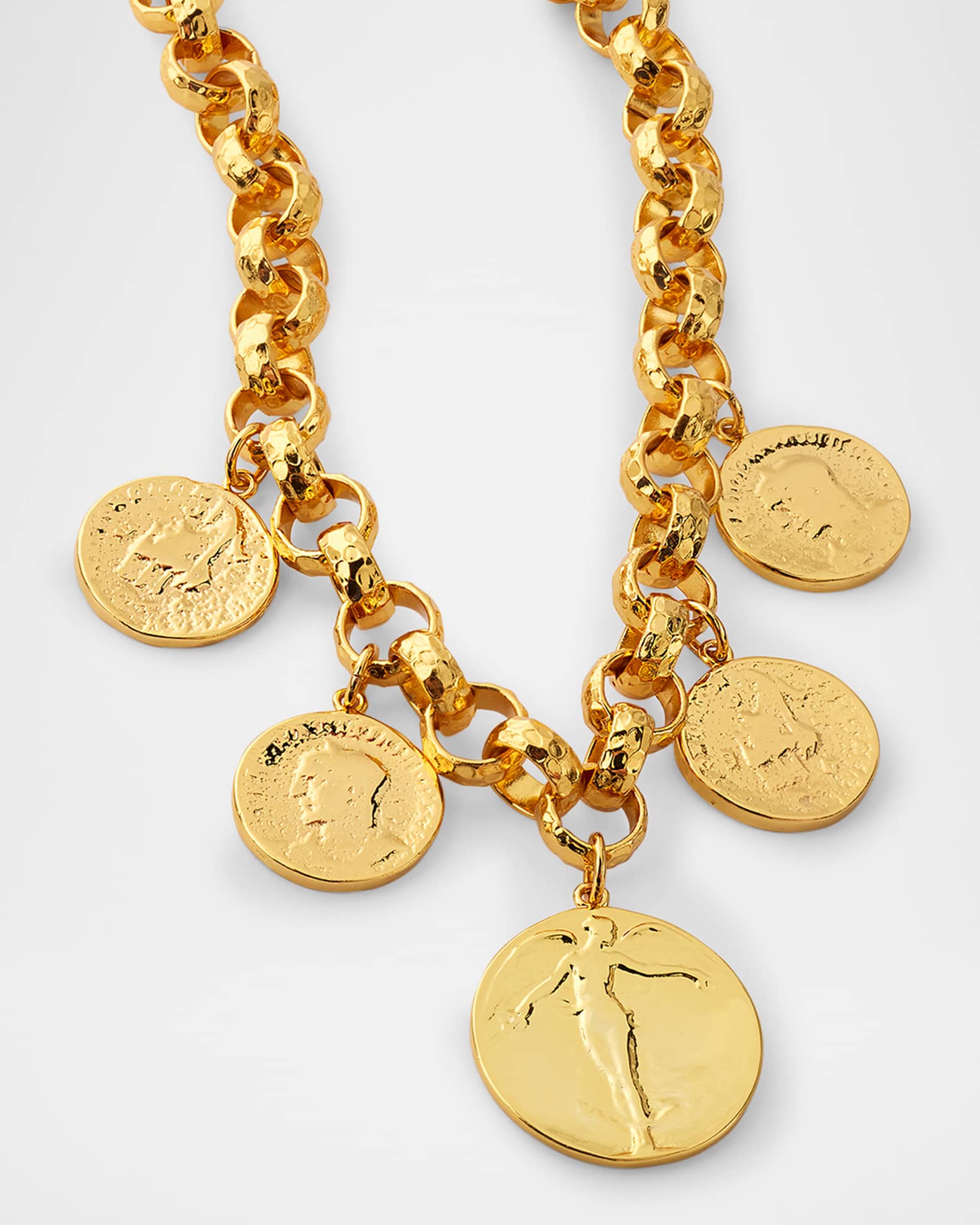 NEST Jewelry Coin Drop Rolo Chain Necklace | Neiman Marcus