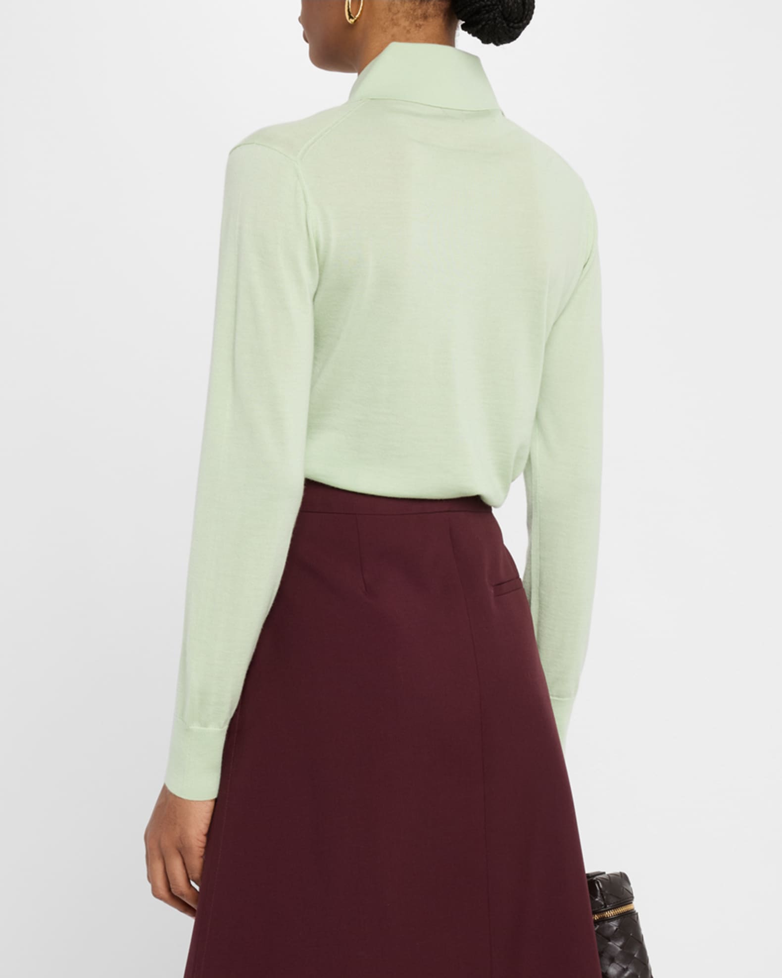 Bottega Veneta Long-Sleeve Fine Cashmere Polo Sweater | Neiman Marcus