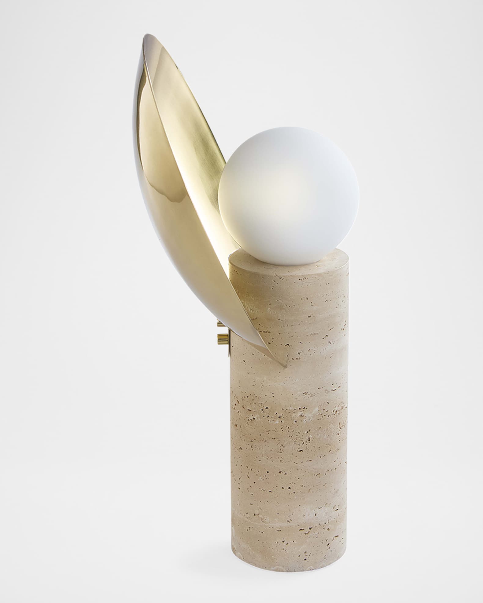 Jonathan Adler Halo Travertine 18" Table Lamp | Neiman Marcus