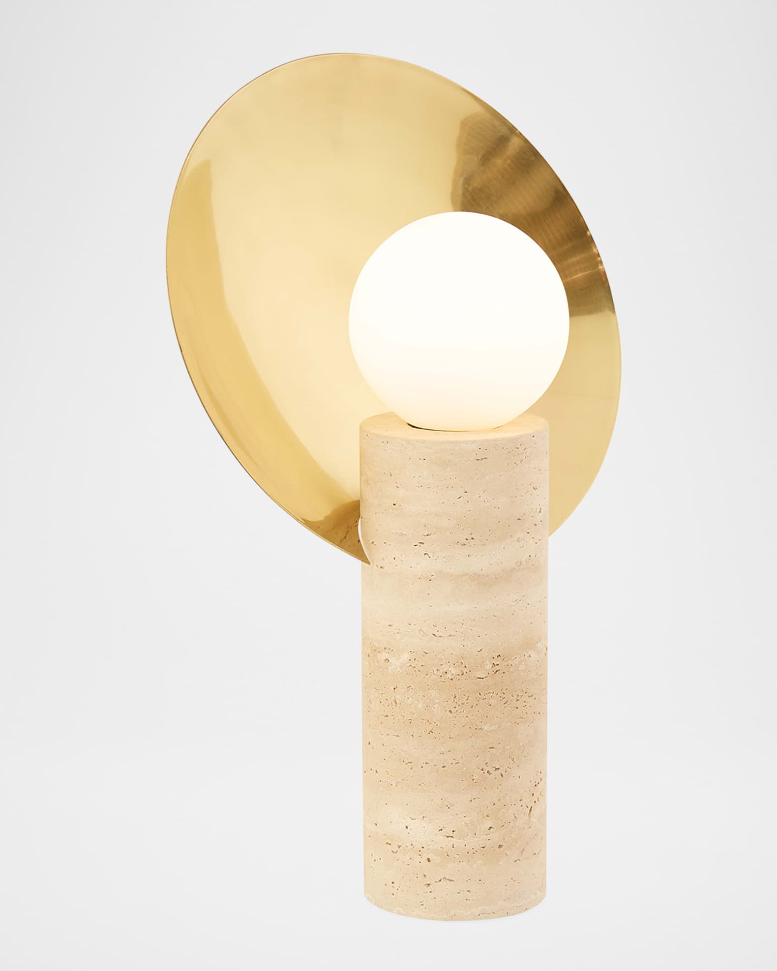 Jonathan Adler Halo Travertine 18" Table Lamp | Neiman Marcus