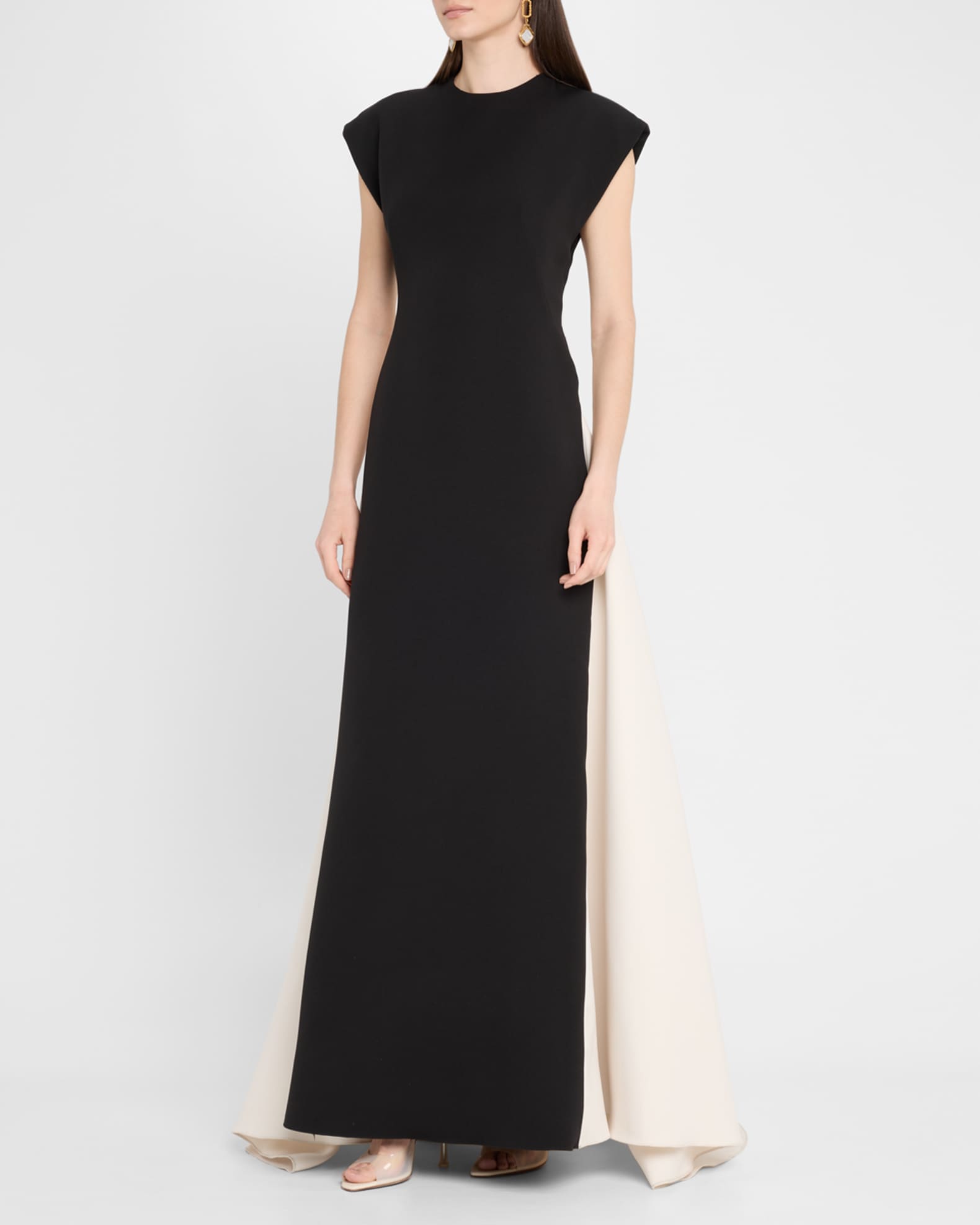 Bibhu Mohapatra Open-Back Colorblock Cady Gown | Neiman Marcus