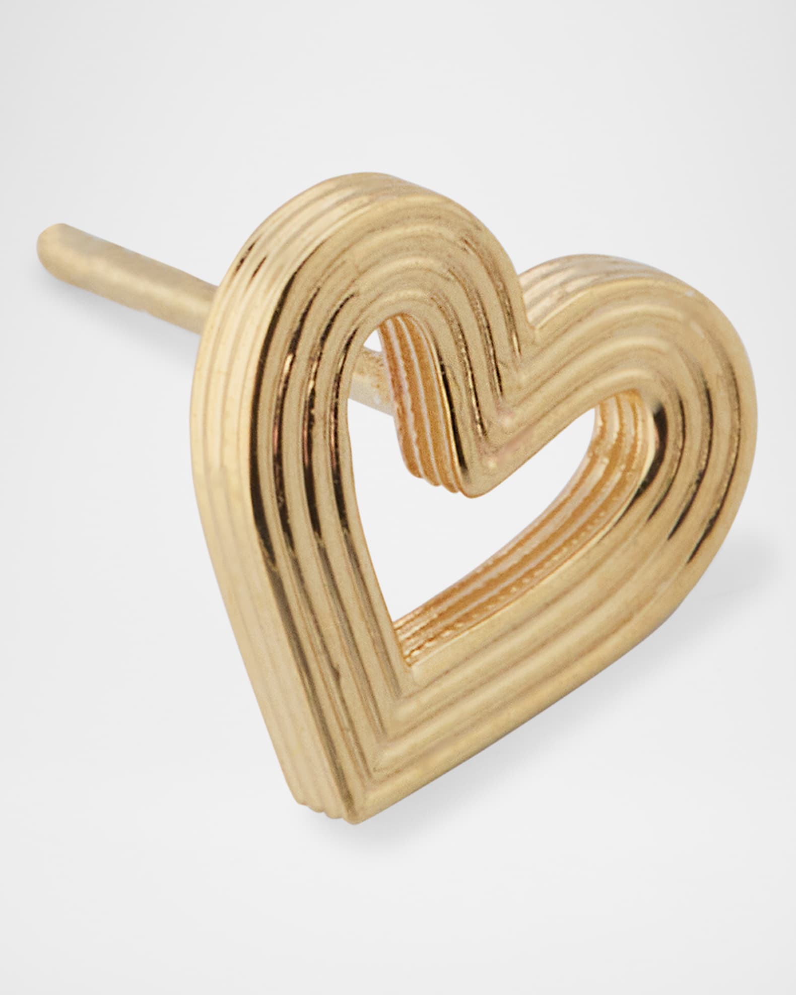 Sydney Evan Fluted Heart Stud Earrings | Neiman Marcus