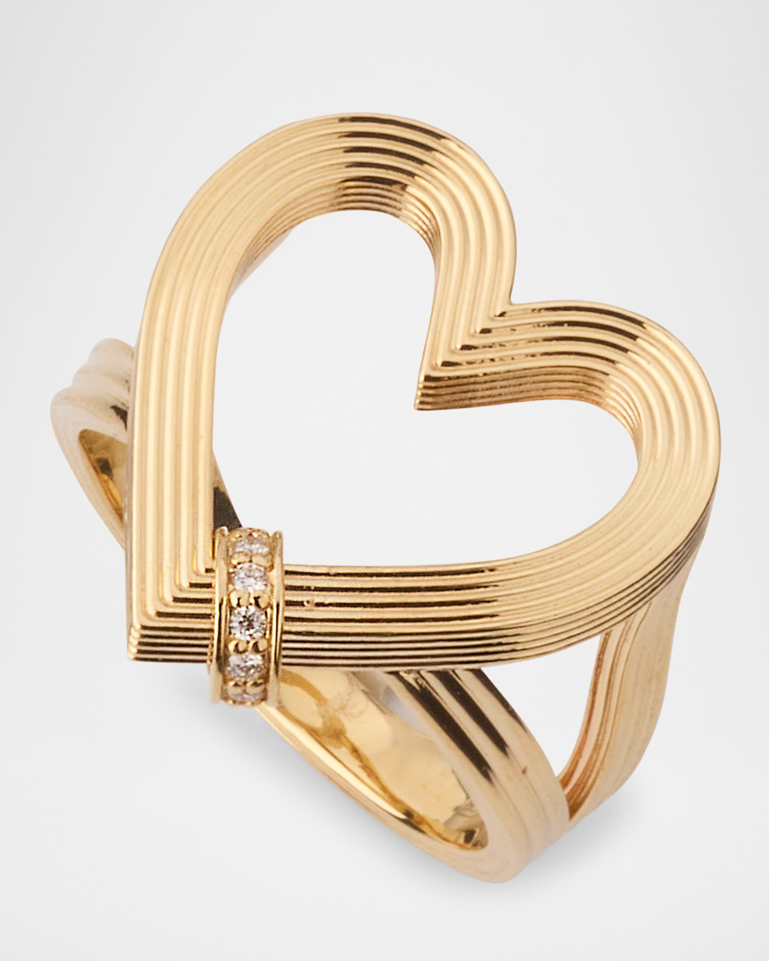 Sydney Evan Fluted Heart Diamond Rondelle Ring | Neiman Marcus