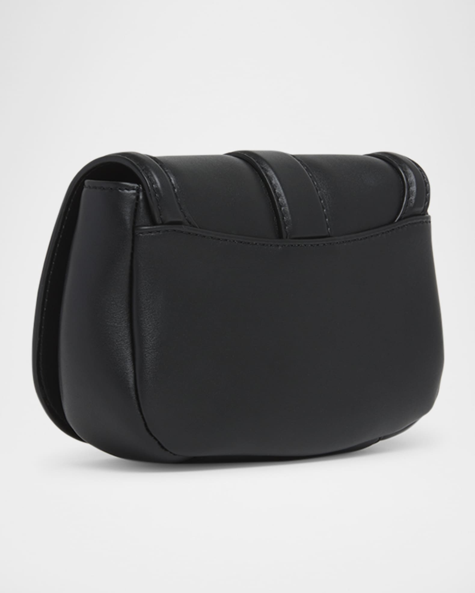 McQueen T-Bar Buckle Leather Crossbody Bag | Neiman Marcus
