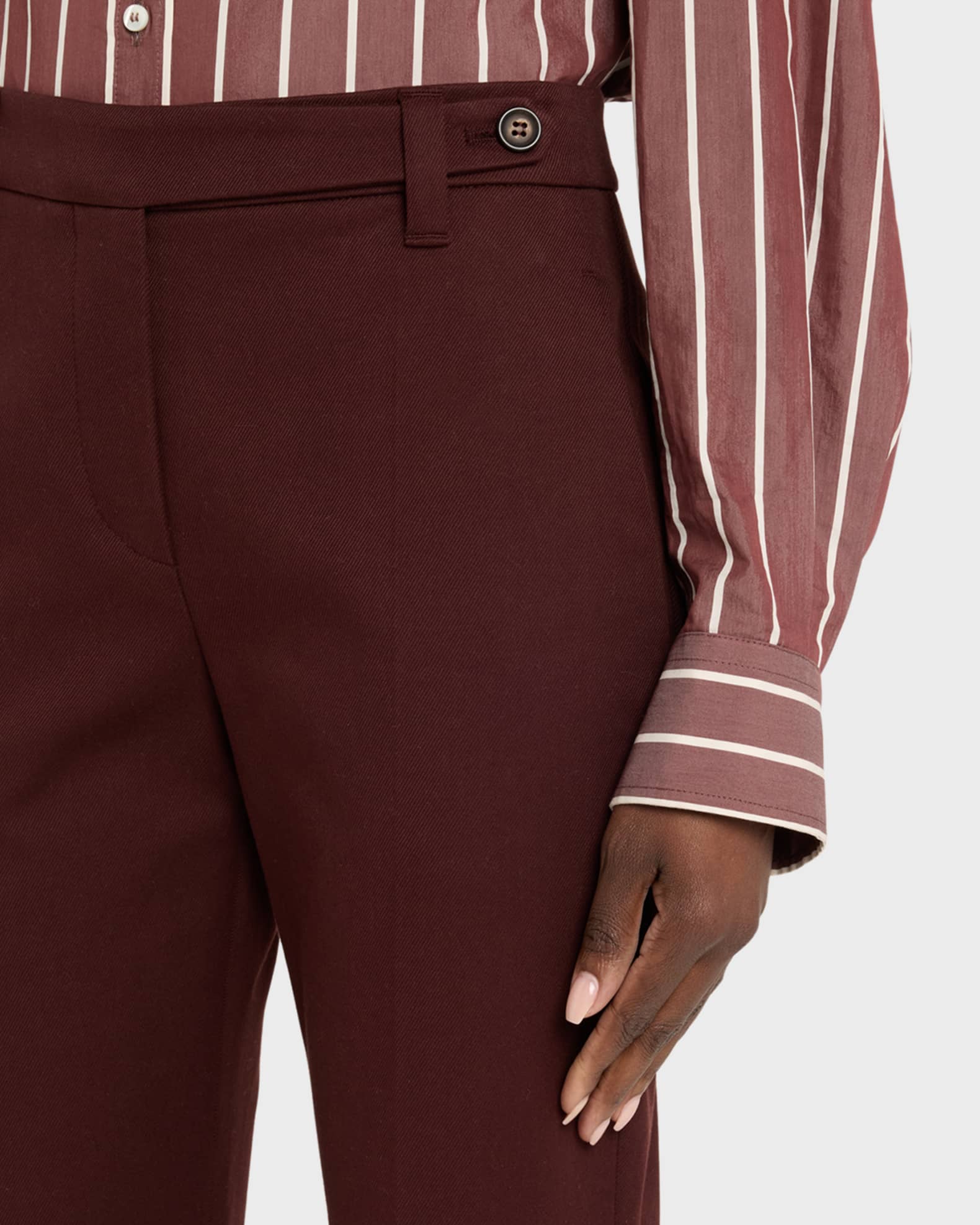 Brunello Cucinelli Cotton Twill Slim-Leg Ankle Pants | Neiman Marcus