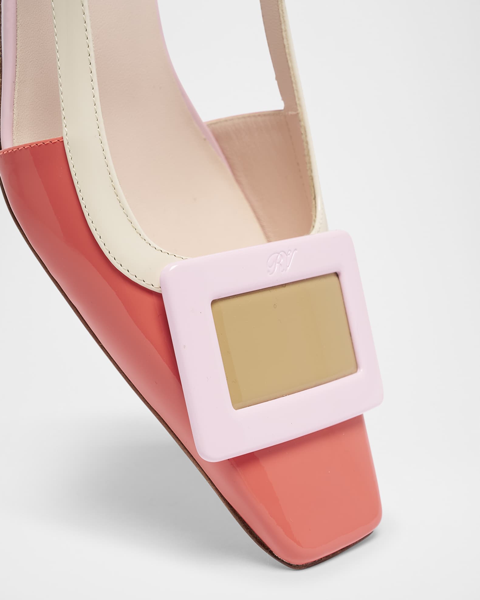 Roger Vivier Colorblock Patent Leather Slingback Pumps | Neiman Marcus