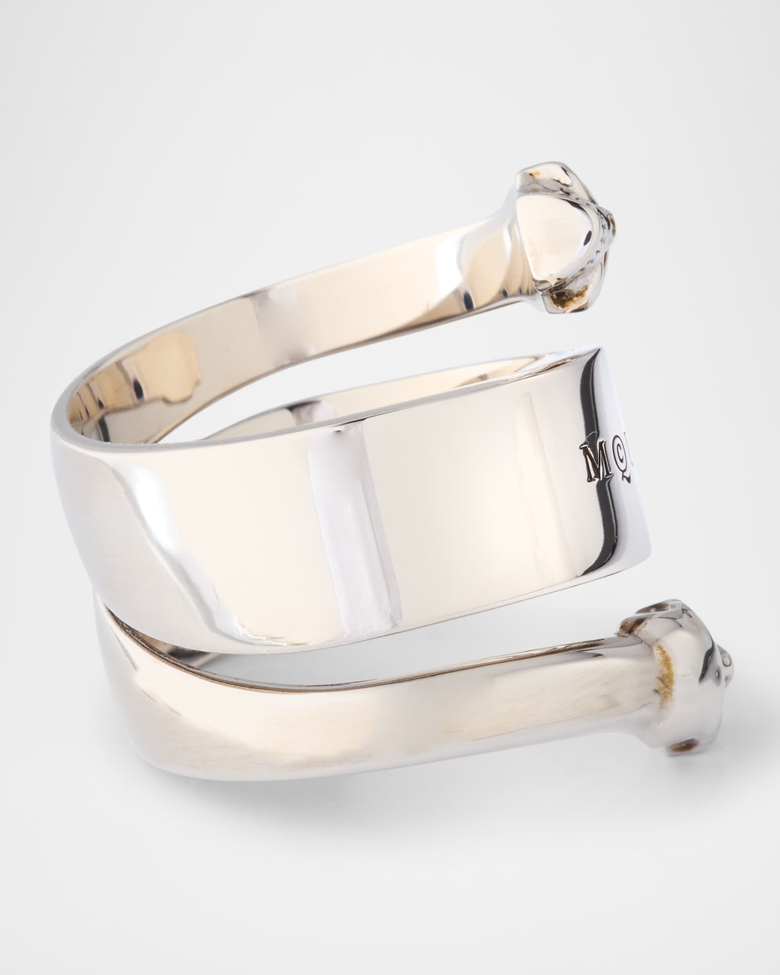 McQueen Men's Twin Skull Logo Ring | Neiman Marcus