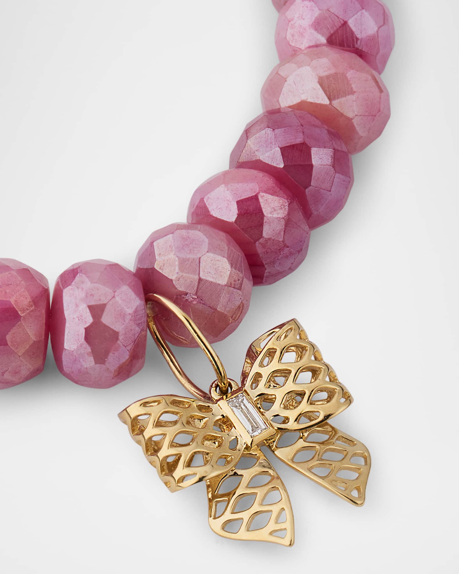 Sydney Evan Light Mystic Red Moonstone Faceted Rondelle Bead Bracelet ...