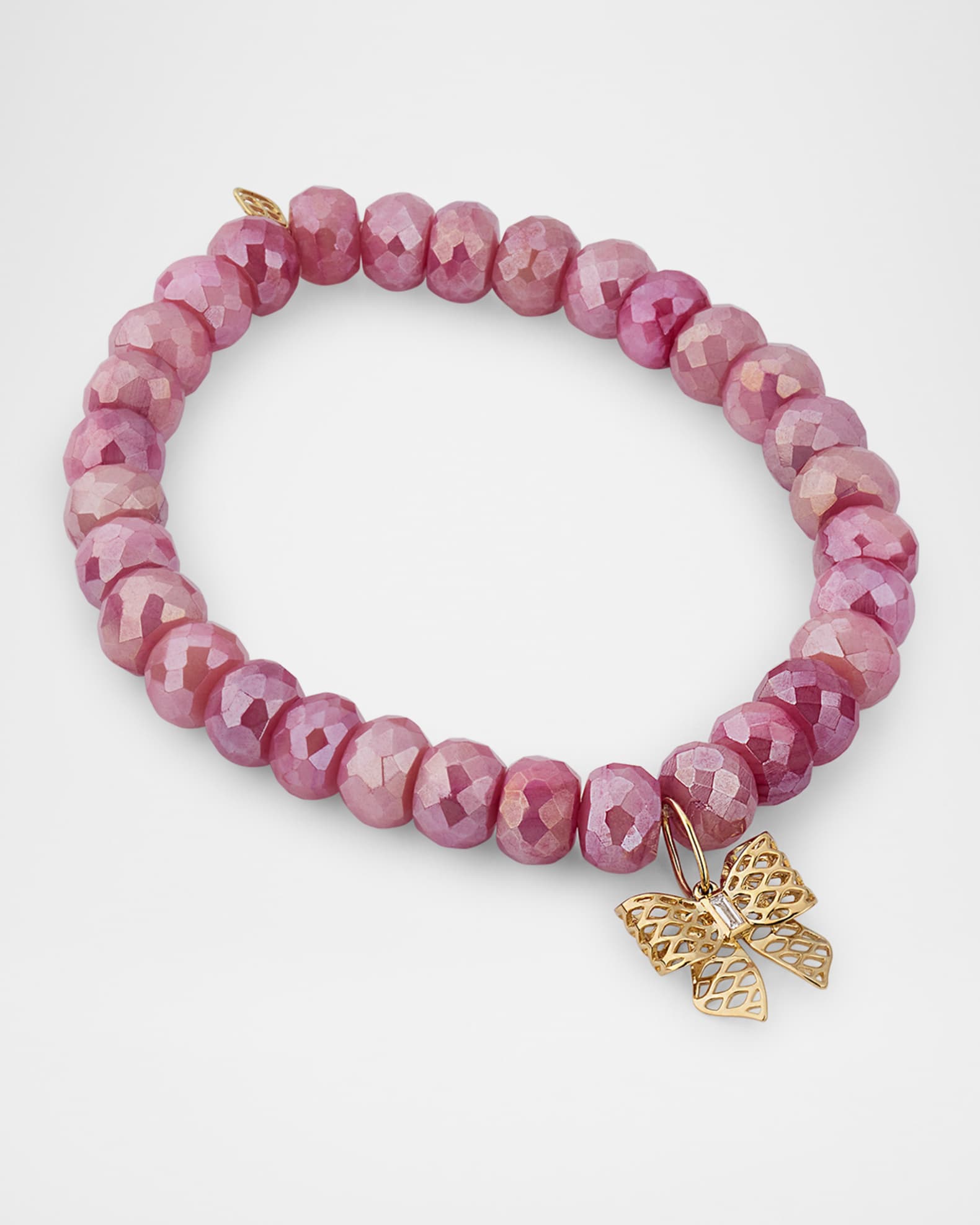 Sydney Evan Light Mystic Red Moonstone Faceted Rondelle Bead Bracelet ...