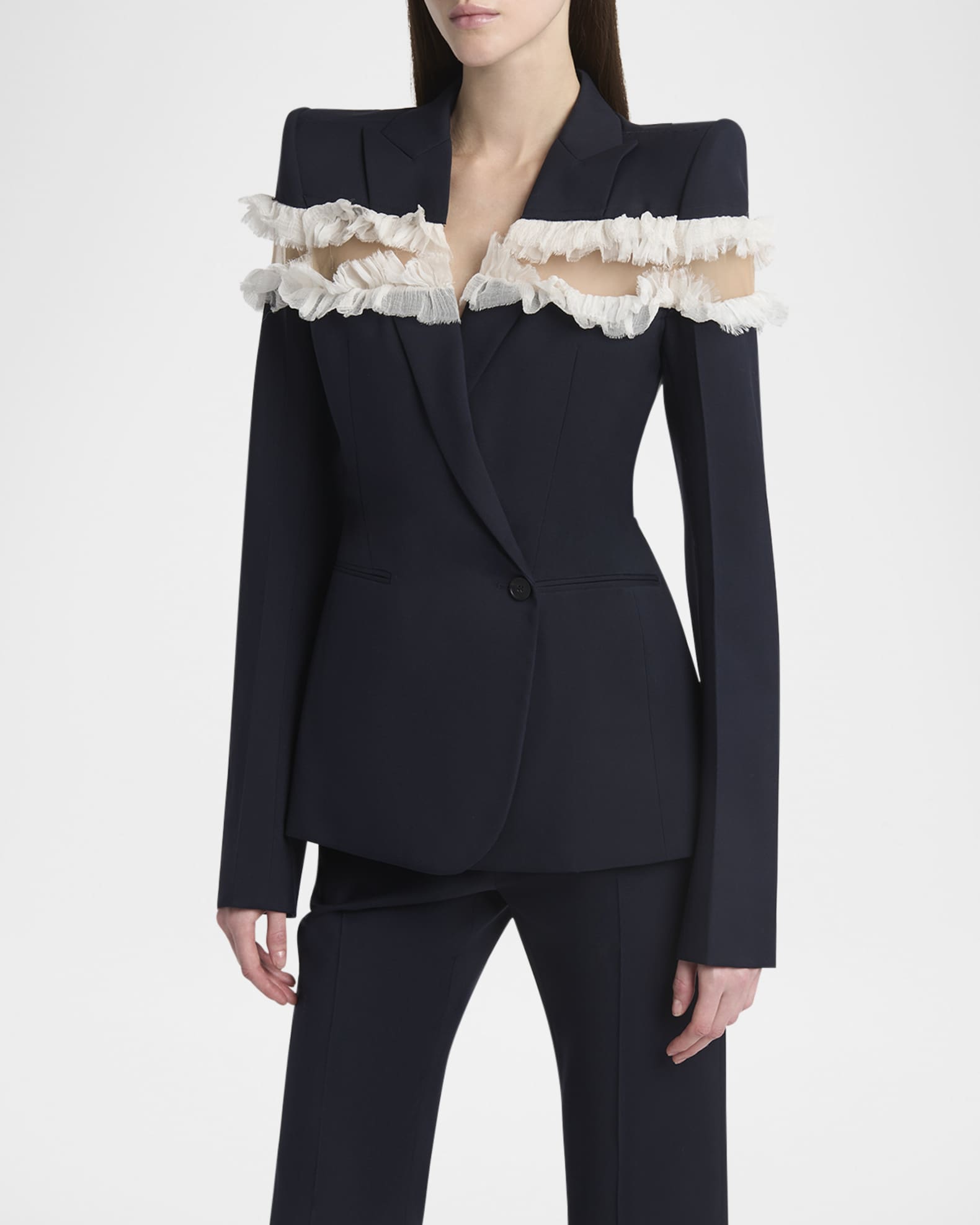 Ruffle Suit | Neiman Marcus