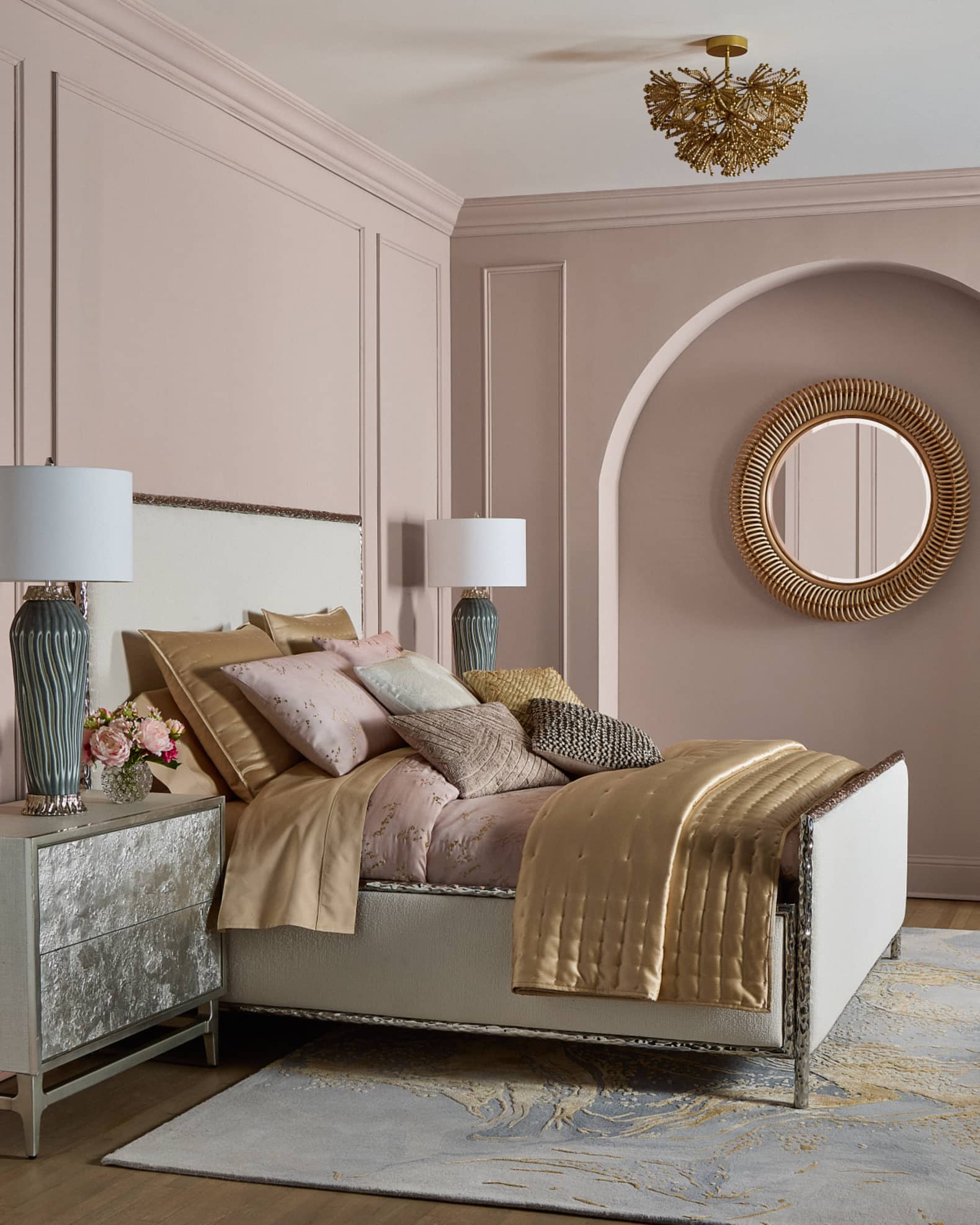 Interlude Home Miramar Wall Mirror, 42" Round | Neiman Marcus