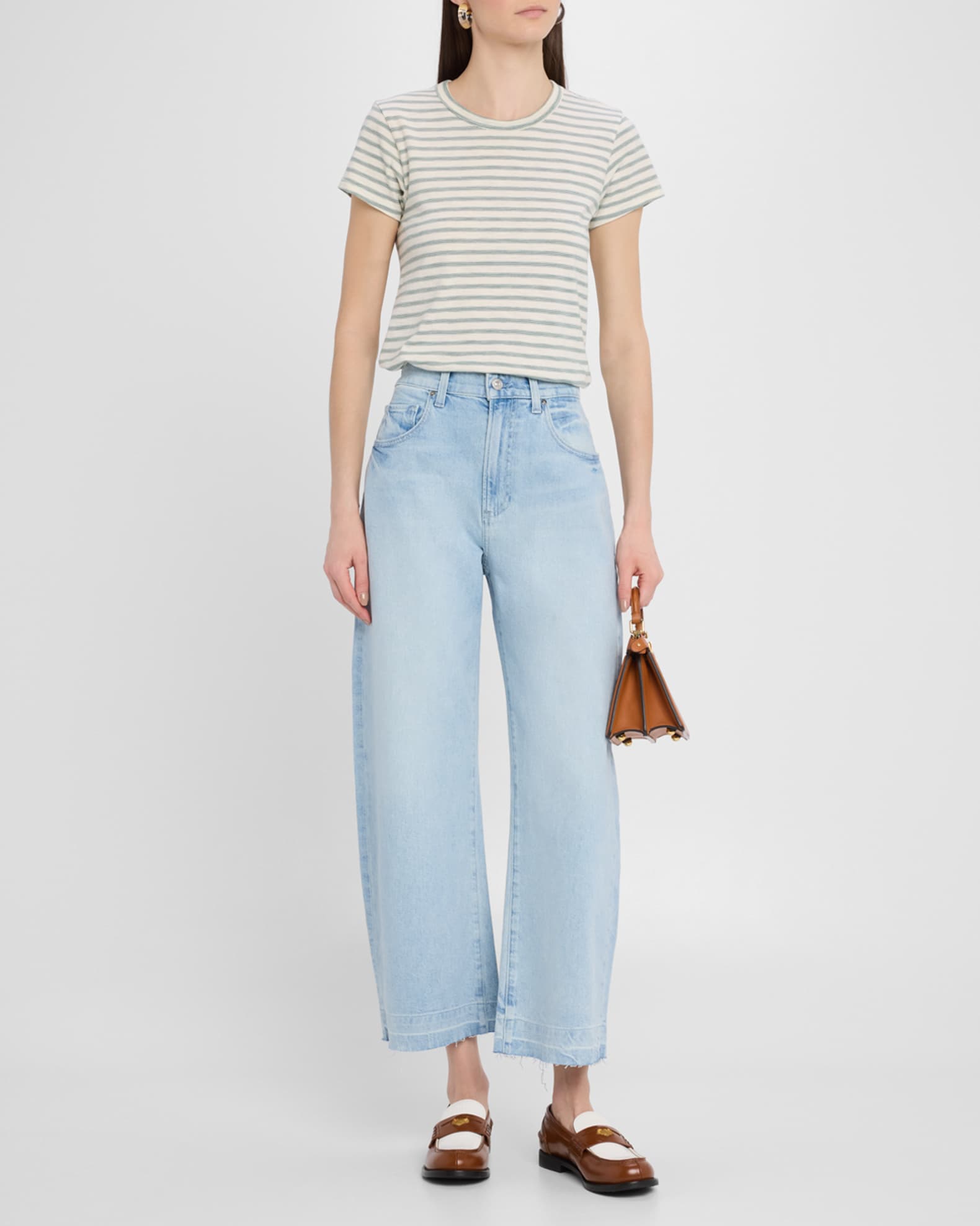 PAIGE Arellia Ankle Jeans with Wide Undone Hem | Neiman Marcus