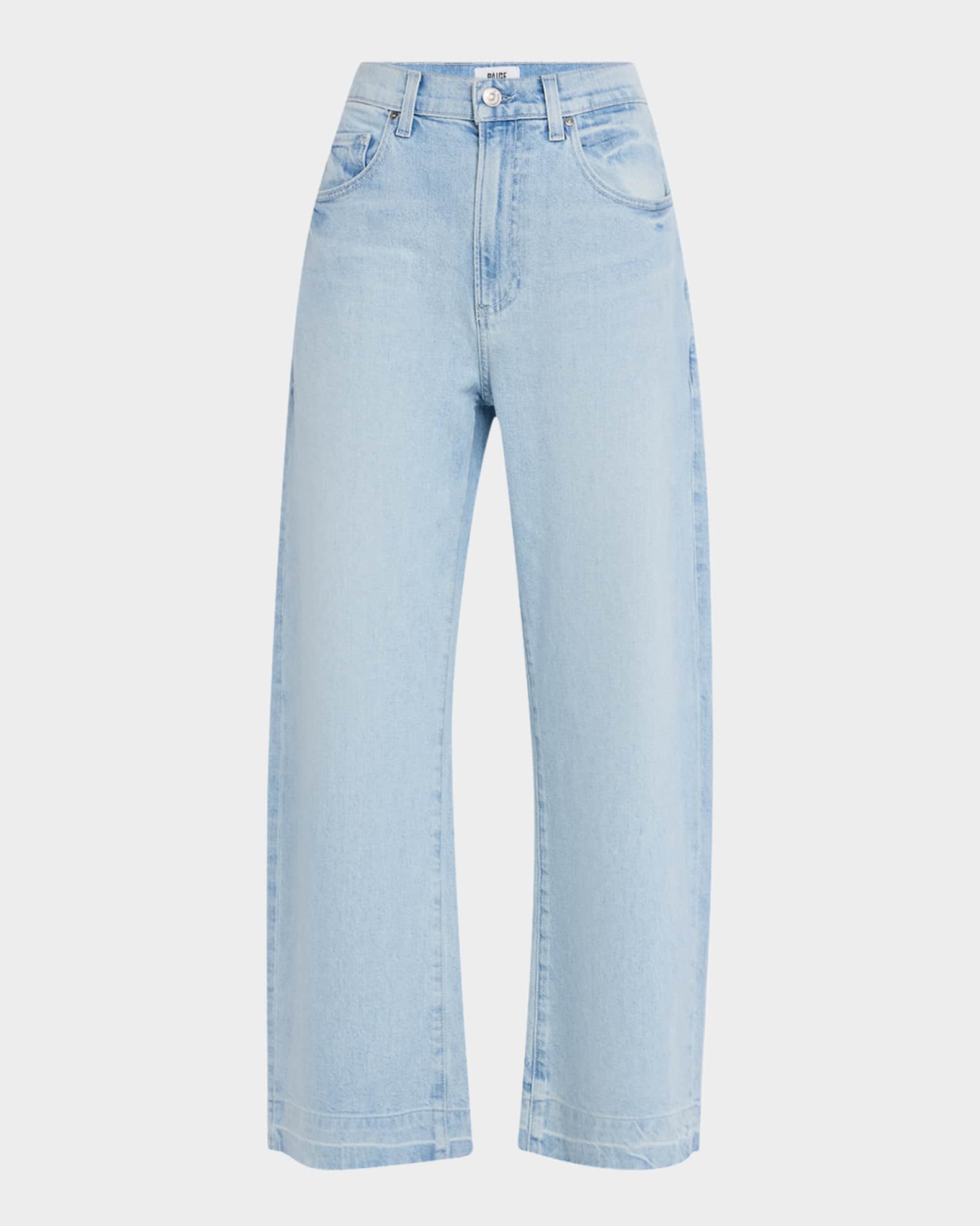 PAIGE Arellia Ankle Jeans with Wide Undone Hem | Neiman Marcus