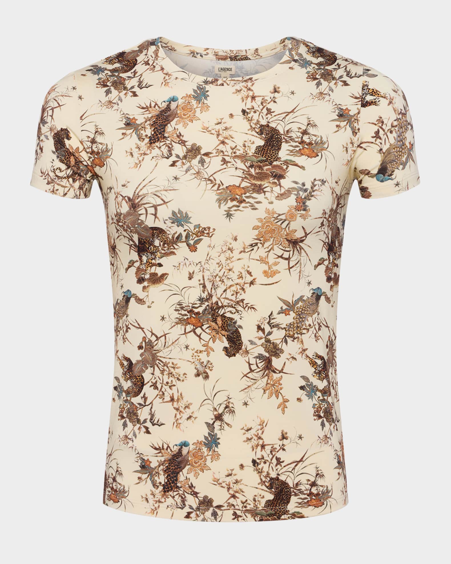 L'Agence Ressi Short-Sleeve Jungle Tee | Neiman Marcus