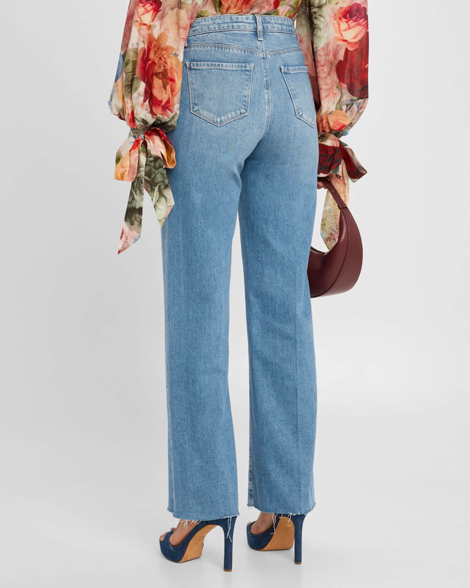 L'Agence Scottie High-Rise Wide-Leg Jeans | Neiman Marcus