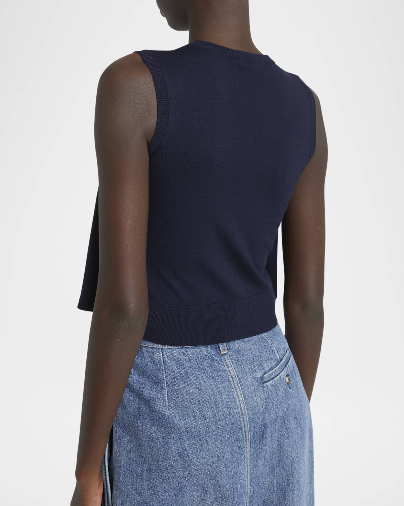 Loewe Double-Layer Anagram Sleeveless Wool Sweater | Neiman Marcus