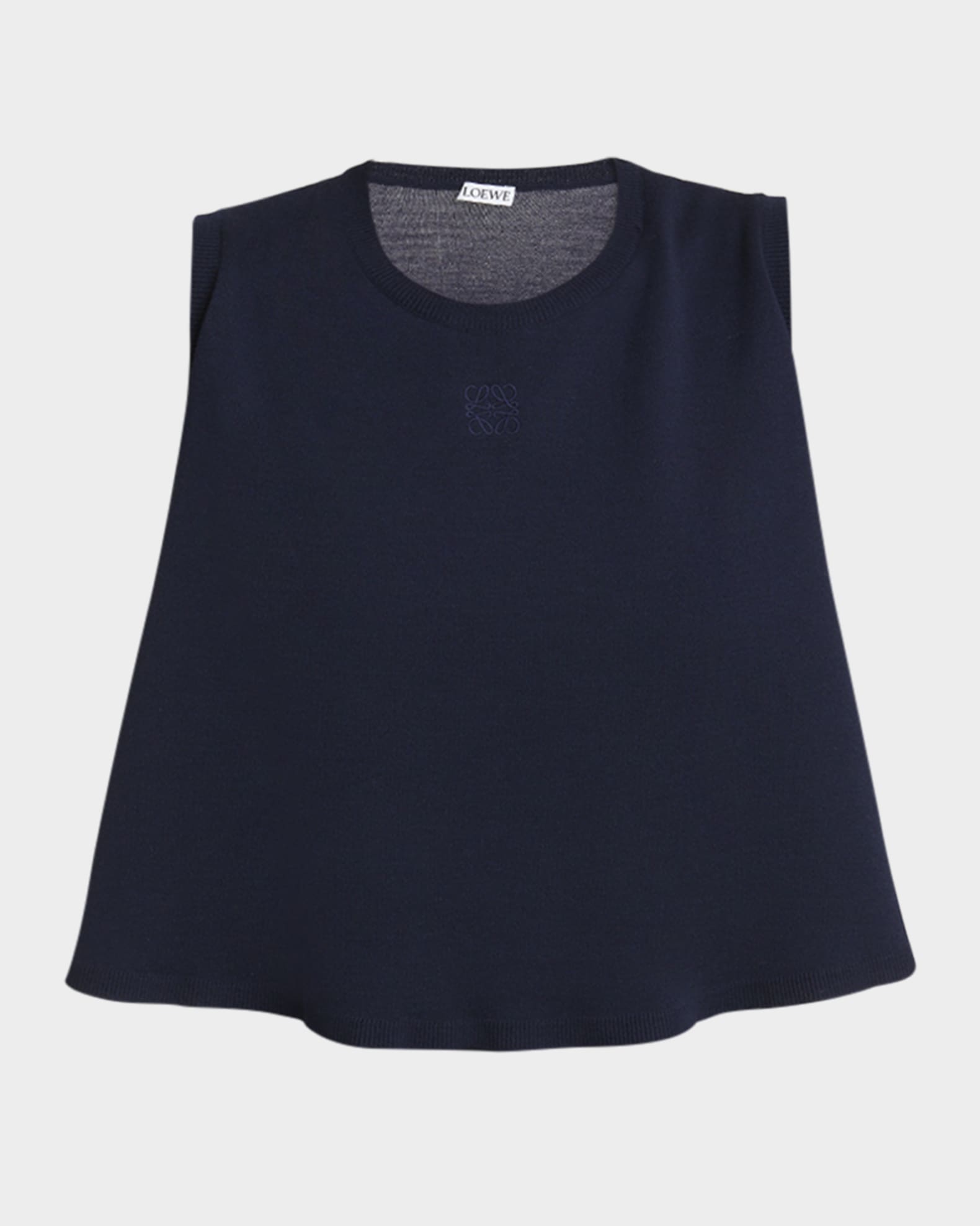 Loewe Double-Layer Anagram Sleeveless Wool Sweater | Neiman Marcus