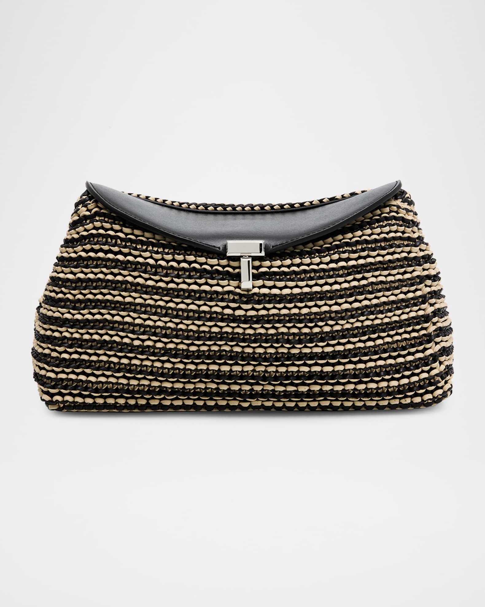 T-Lock Woven Leather Clutch Bag | Neiman Marcus