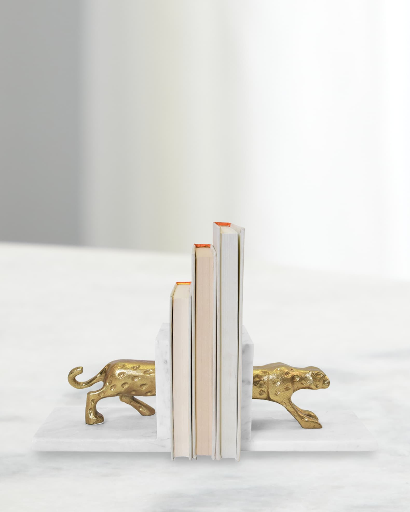 Worlds Away Leon Leopard Bookends Pair | Neiman Marcus