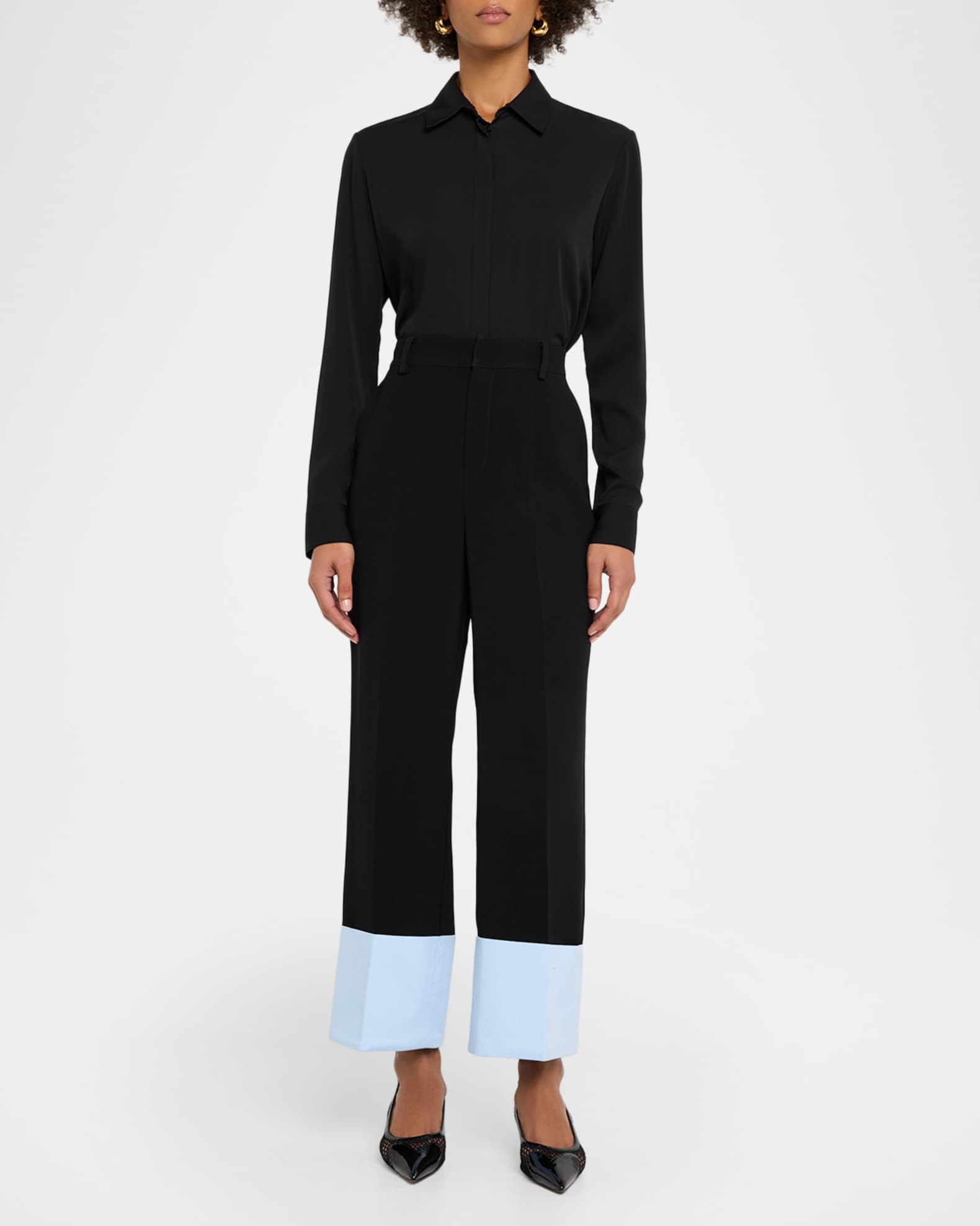 Cinq a Sept Maesa Wide-Leg Cuffed Pants | Neiman Marcus