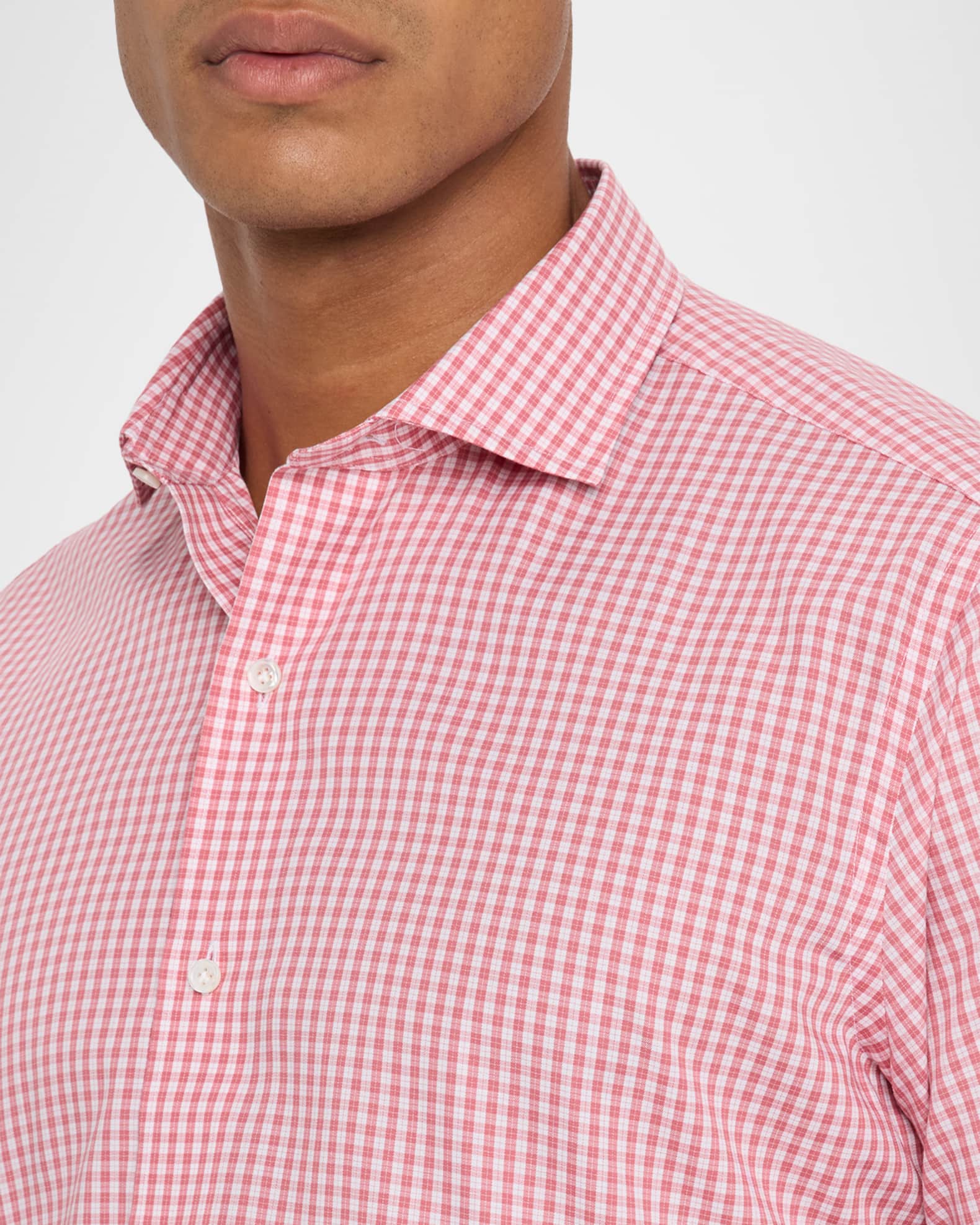 Peter Millar Men's Capri Cotton Mini-Plaid Sport Shirt | Neiman Marcus