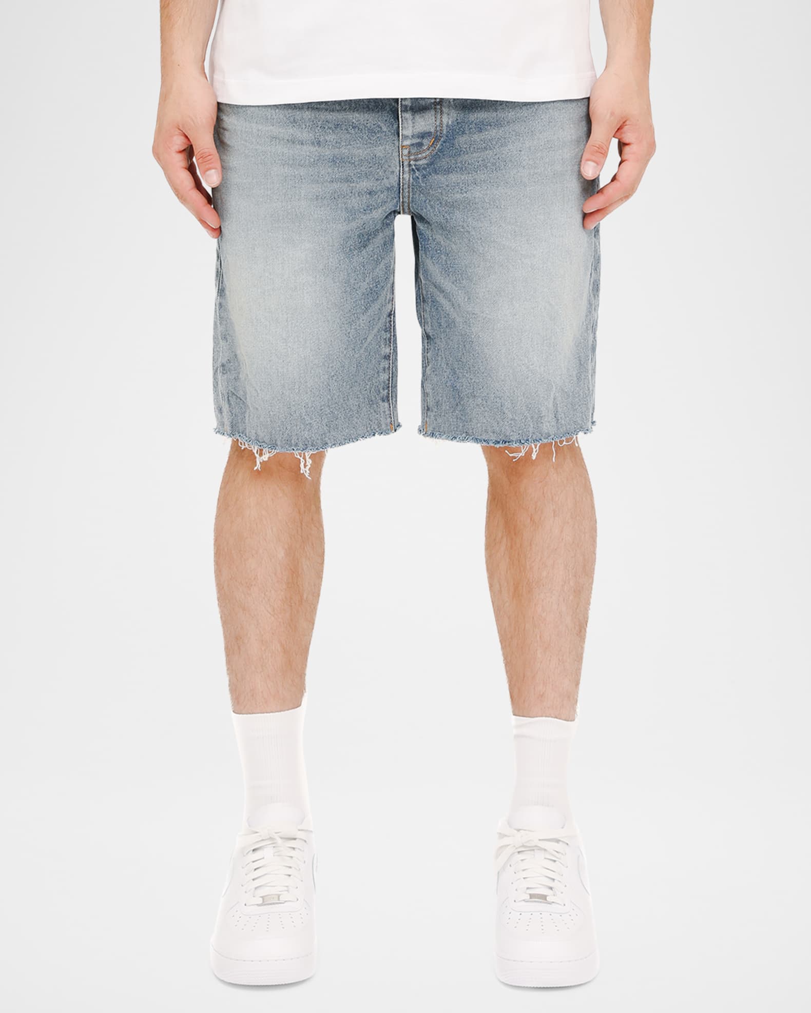 PURPLE Men's Cast Iron Denim Shorts | Neiman Marcus