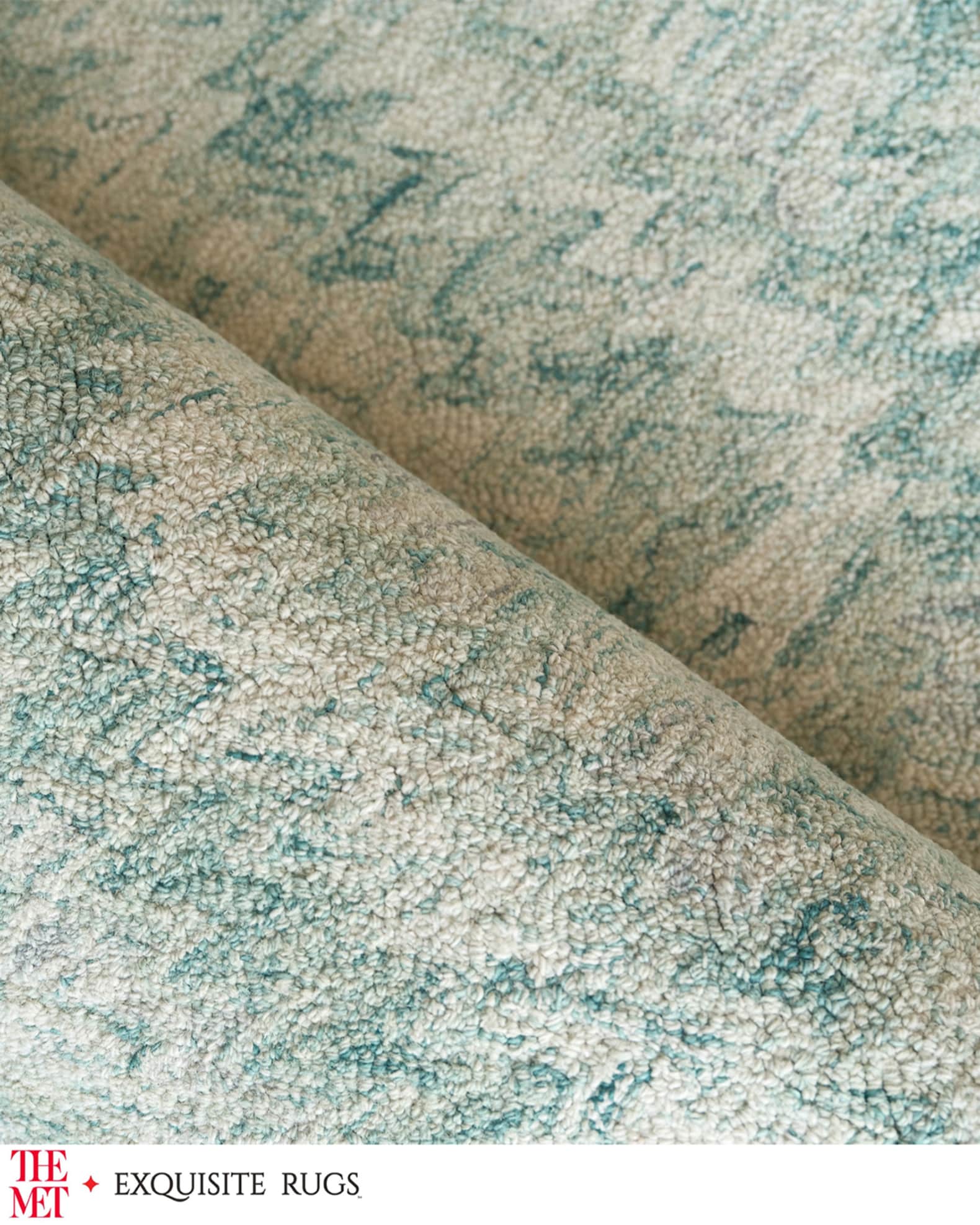 Bargello Hand-Tufted Turquoise Rugs | Neiman Marcus