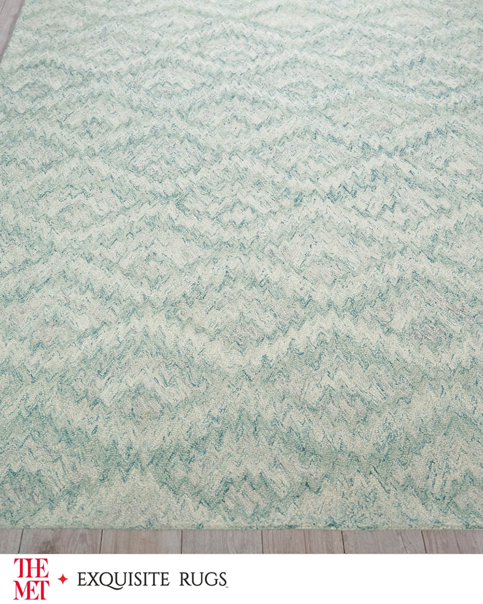 Bargello Hand-Tufted Turquoise Rugs | Neiman Marcus