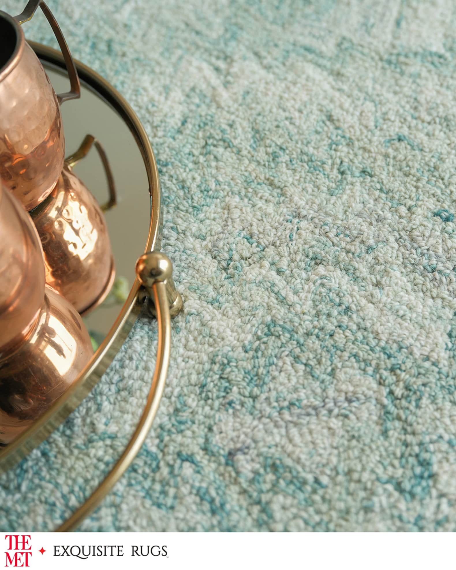 Bargello Hand-Tufted Turquoise Rugs | Neiman Marcus