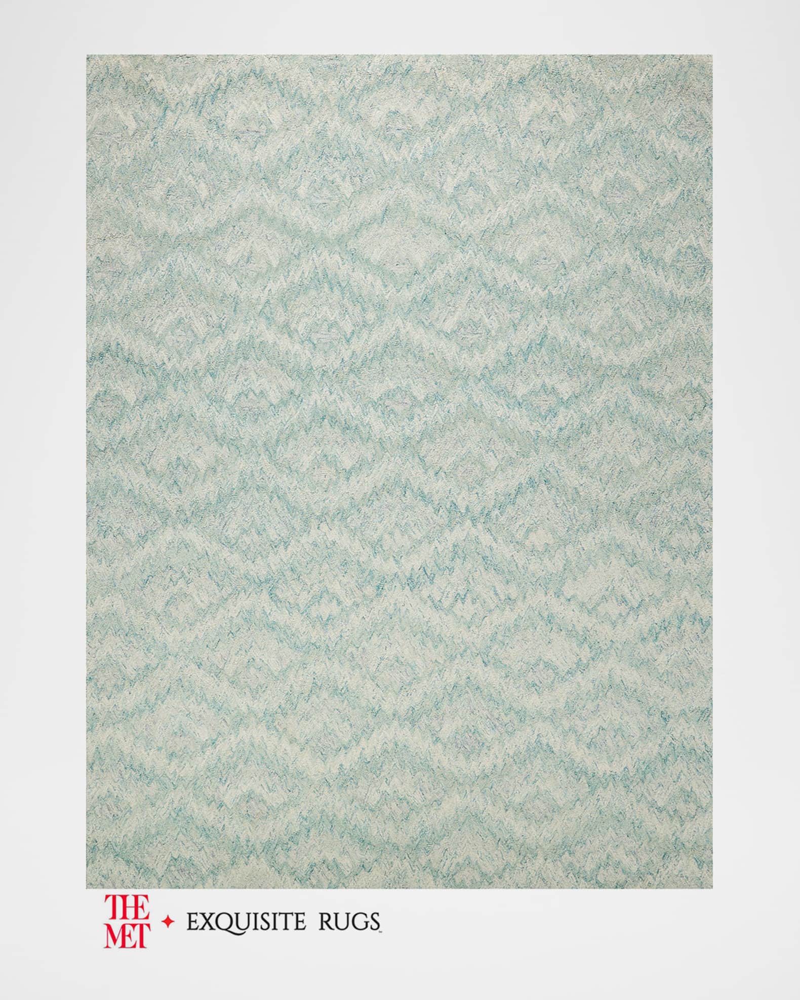 Bargello Hand-Tufted Turquoise Rugs | Neiman Marcus