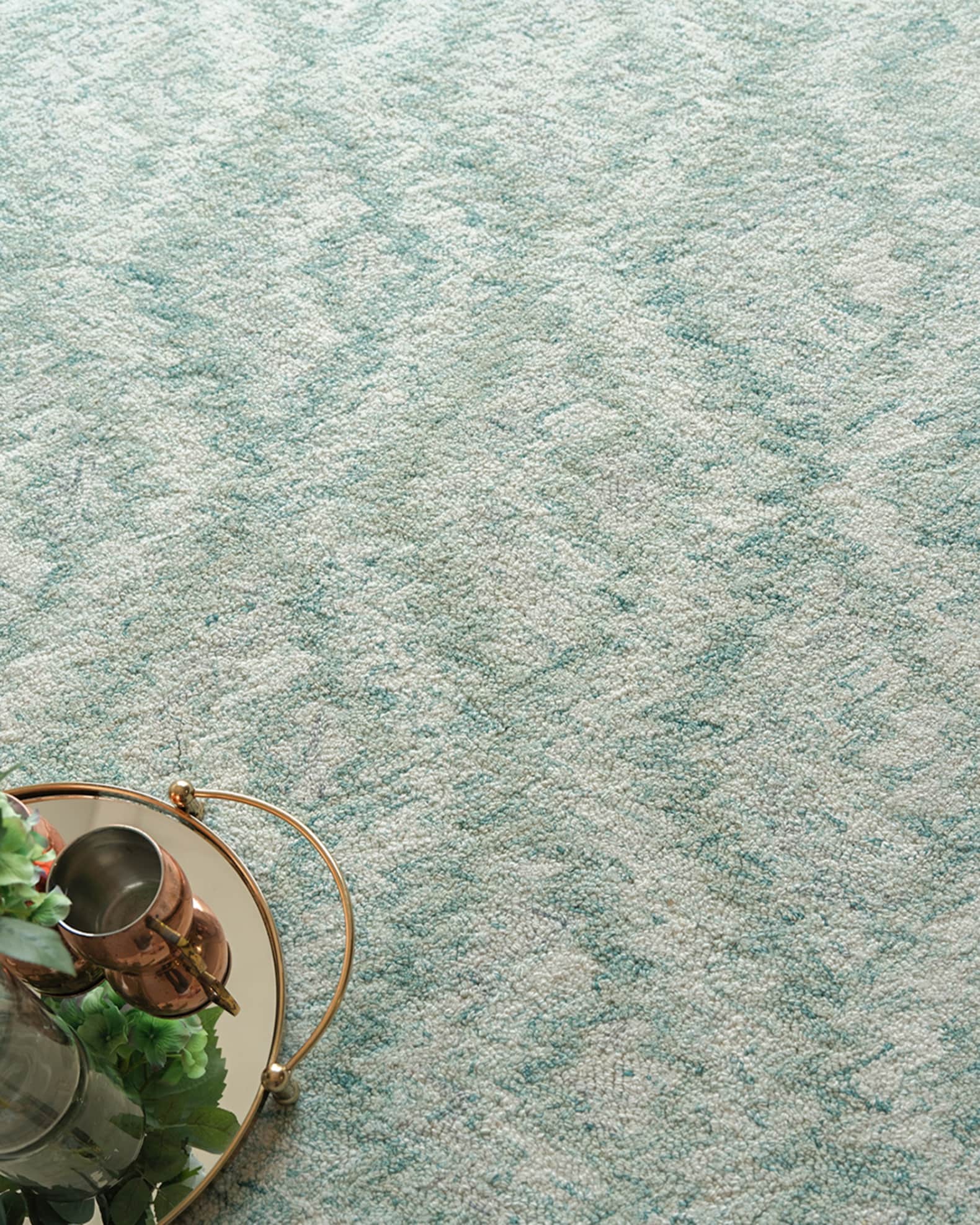 Bargello Hand-Tufted Turquoise Rugs | Neiman Marcus