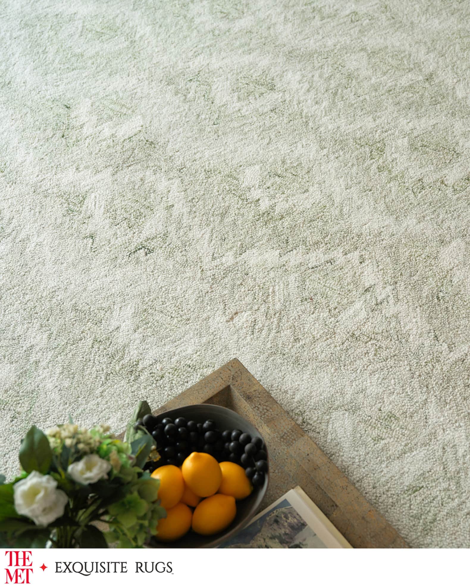 Exquisite Rugs x THE MET Bargello Hand-Tufted Light Green Rug, 12' x 15 ...