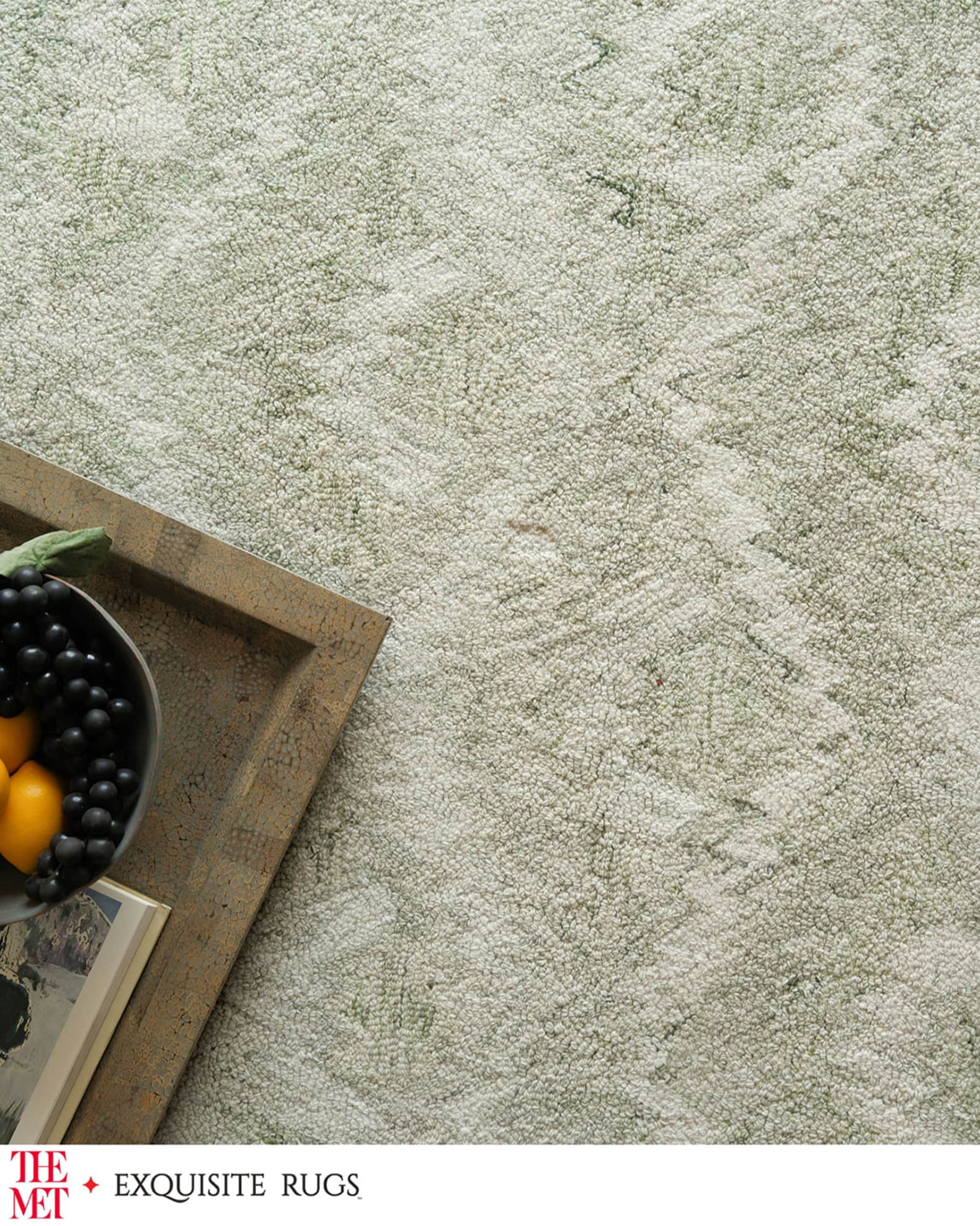 Bargello Hand-Tufted Light Green Rugs | Neiman Marcus